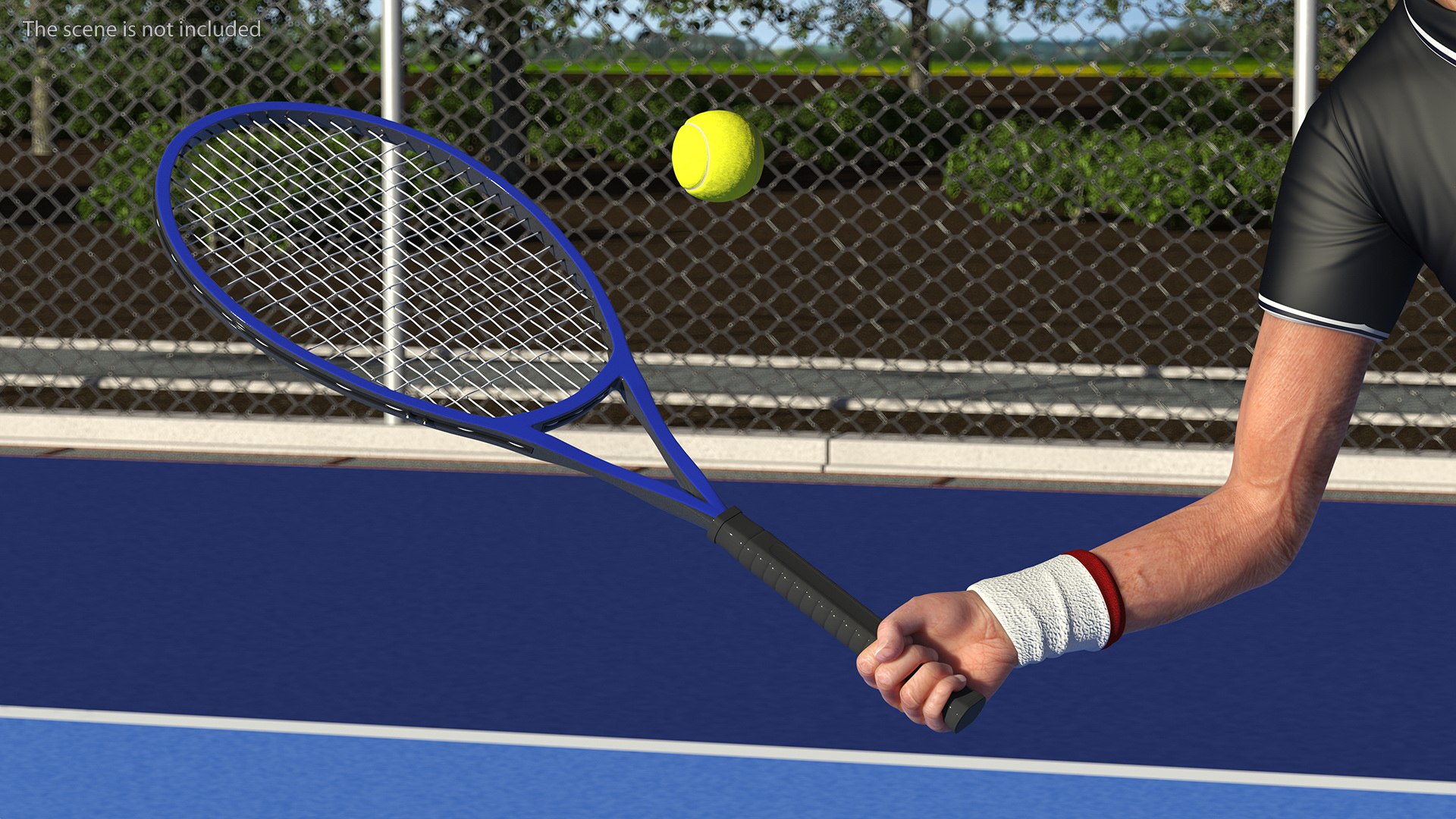 3D Tennis Racket With Blue Frame - TurboSquid 2146047