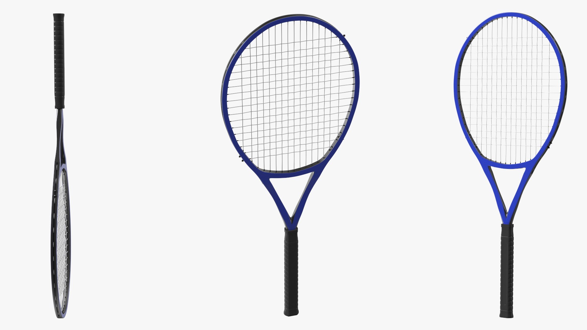 3D Tennis Racket With Blue Frame - TurboSquid 2146047