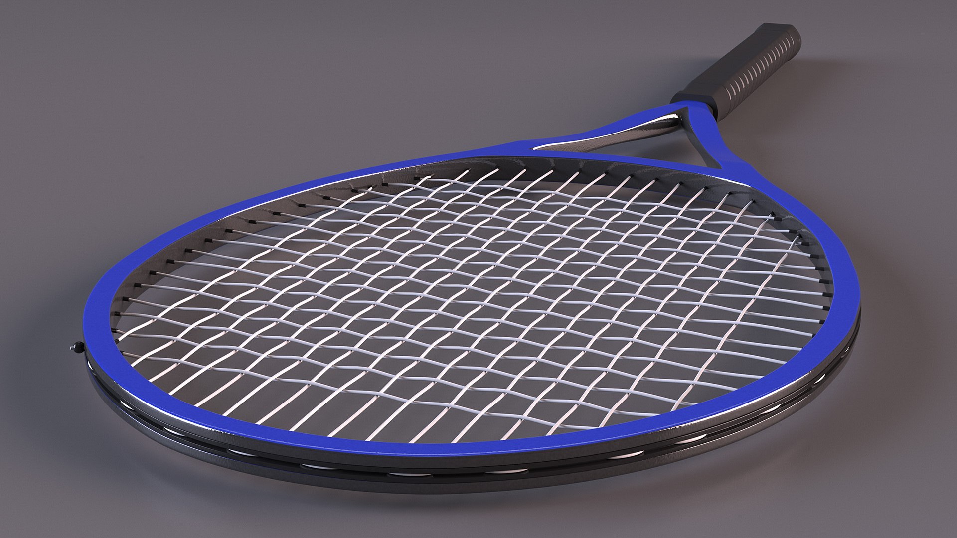 3D Tennis Racket With Blue Frame - TurboSquid 2146047