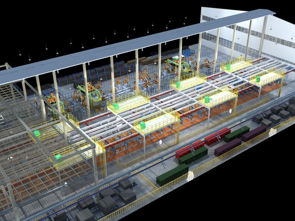 Warehouse interior factory 3D model - TurboSquid 1226883