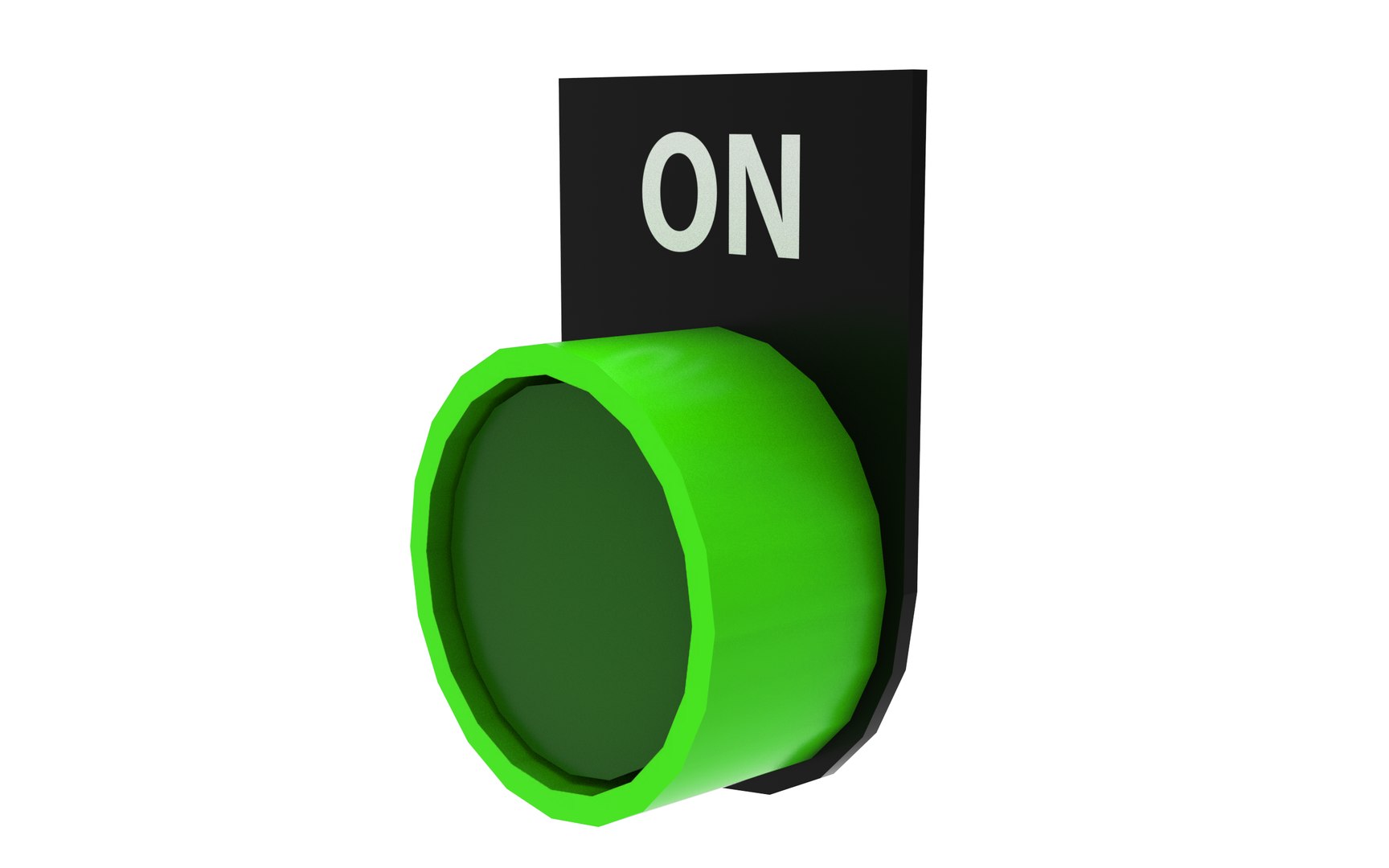 On Button 3D Model - TurboSquid 2139254