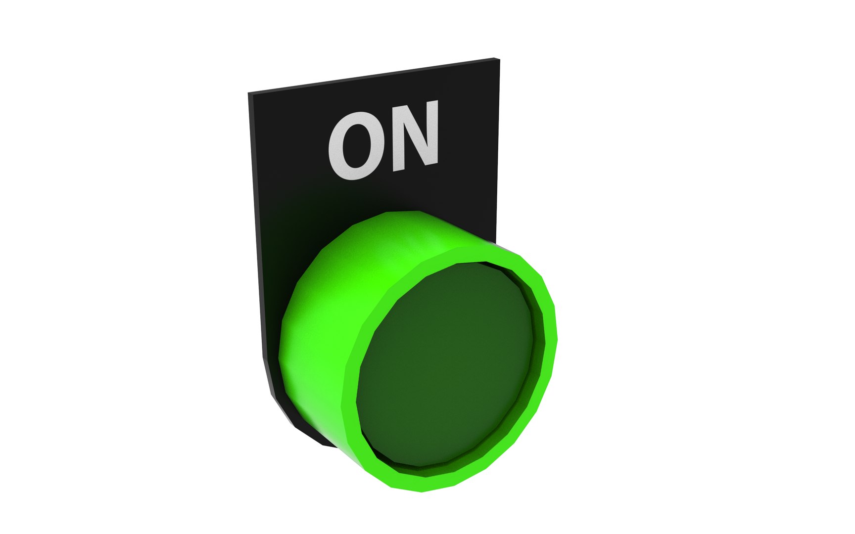 On Button 3D Model - TurboSquid 2139254