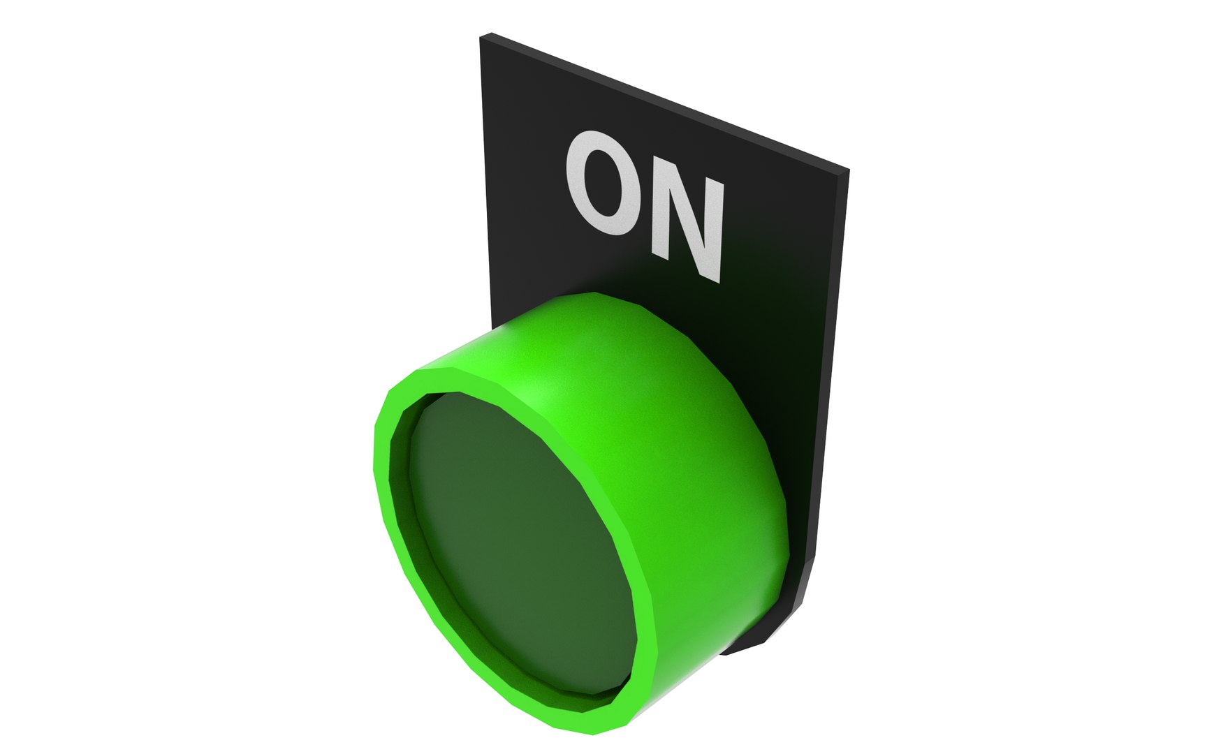 On Button 3D Model - TurboSquid 2139254