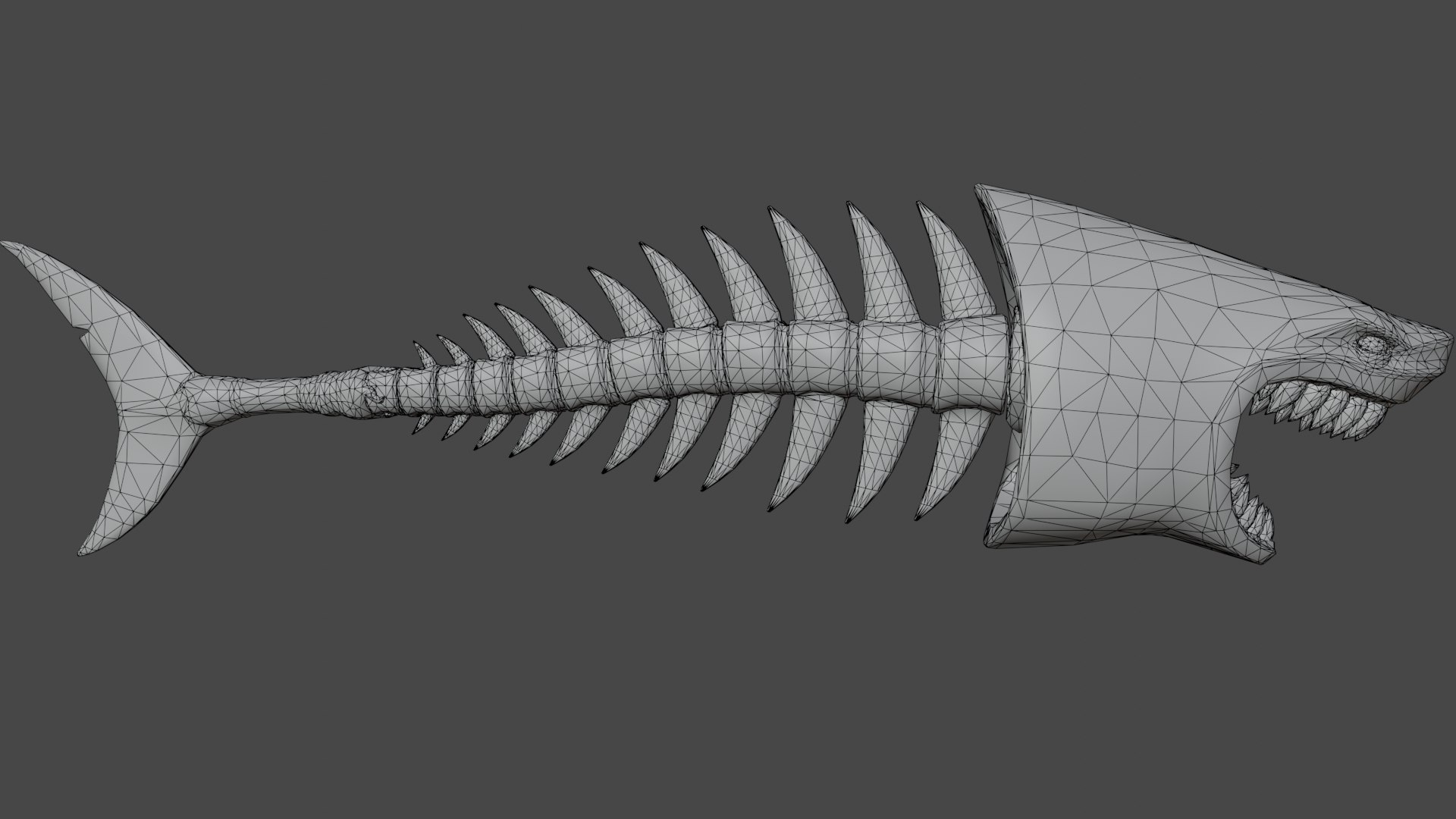 3D Shark Bone Sword Mace Low Poly Game Ready With Rig Animation ...