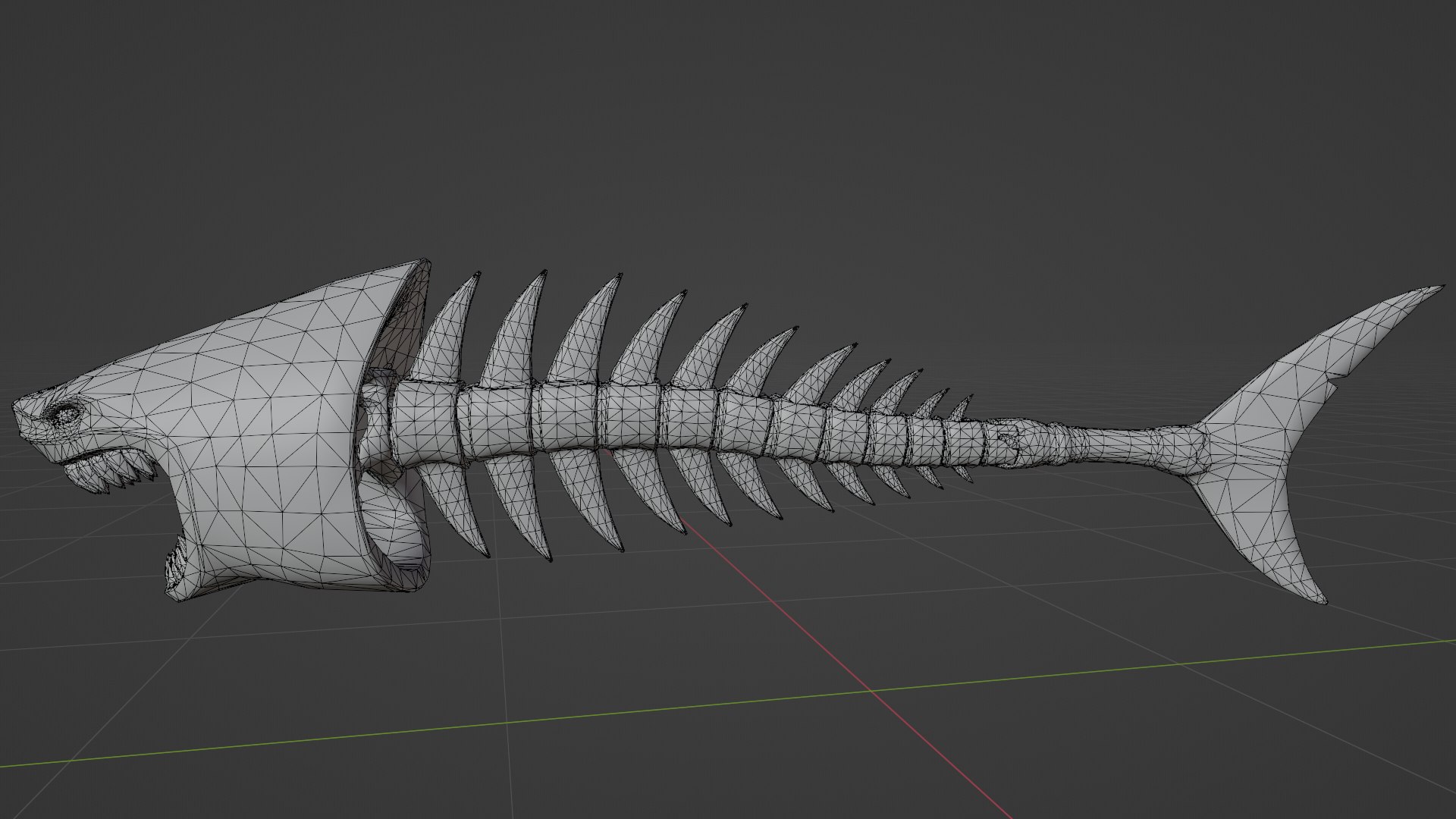 3D Shark Bone Sword Mace Low Poly Game Ready With Rig Animation ...