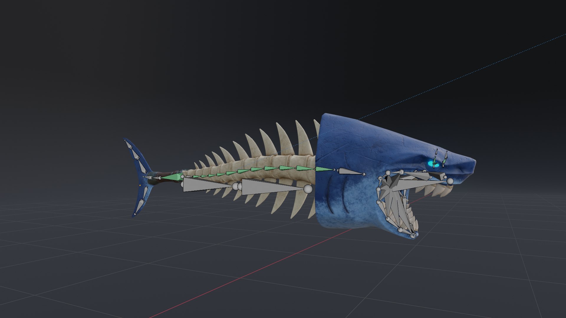 3D Shark Bone Sword Mace Low Poly Game Ready With Rig Animation ...