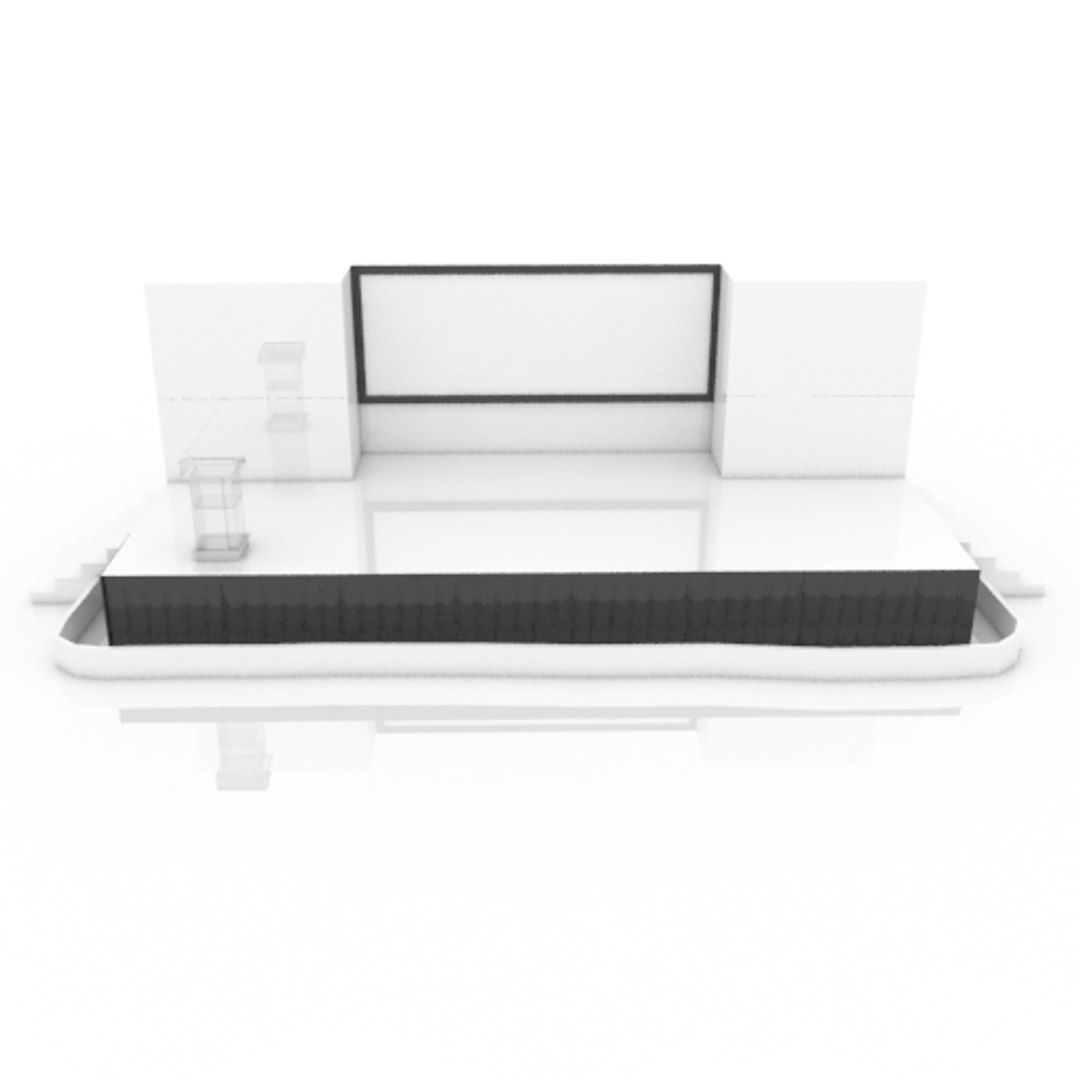 3D Rostrum Stage Backdrop 6 Model - TurboSquid 1321865