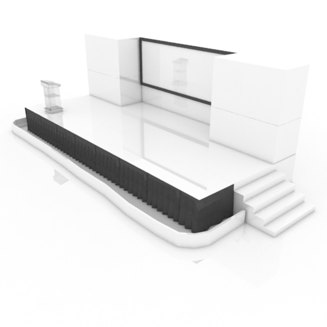 3D Rostrum Stage Backdrop 6 Model - TurboSquid 1321865