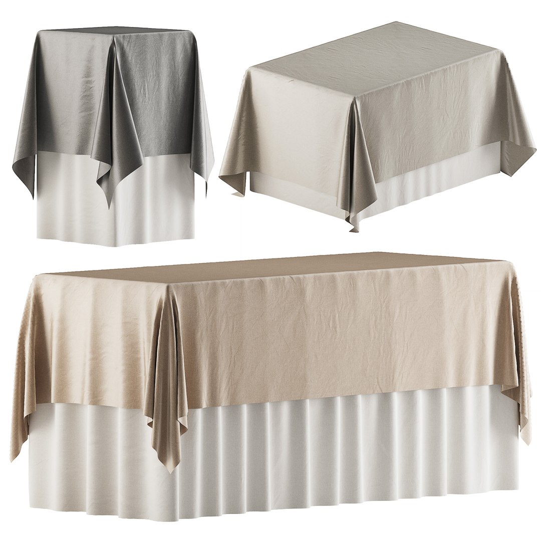 Restaurant Tablecloth - Rectangle 3D Model - TurboSquid 2147741