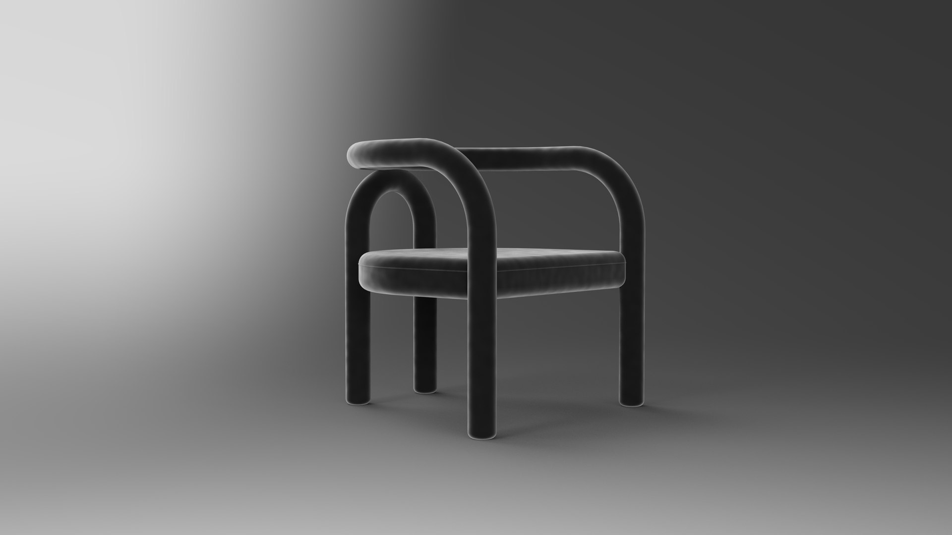 Modern Dining Chair - Curved Arm and Open Back model - TurboSquid 2136071