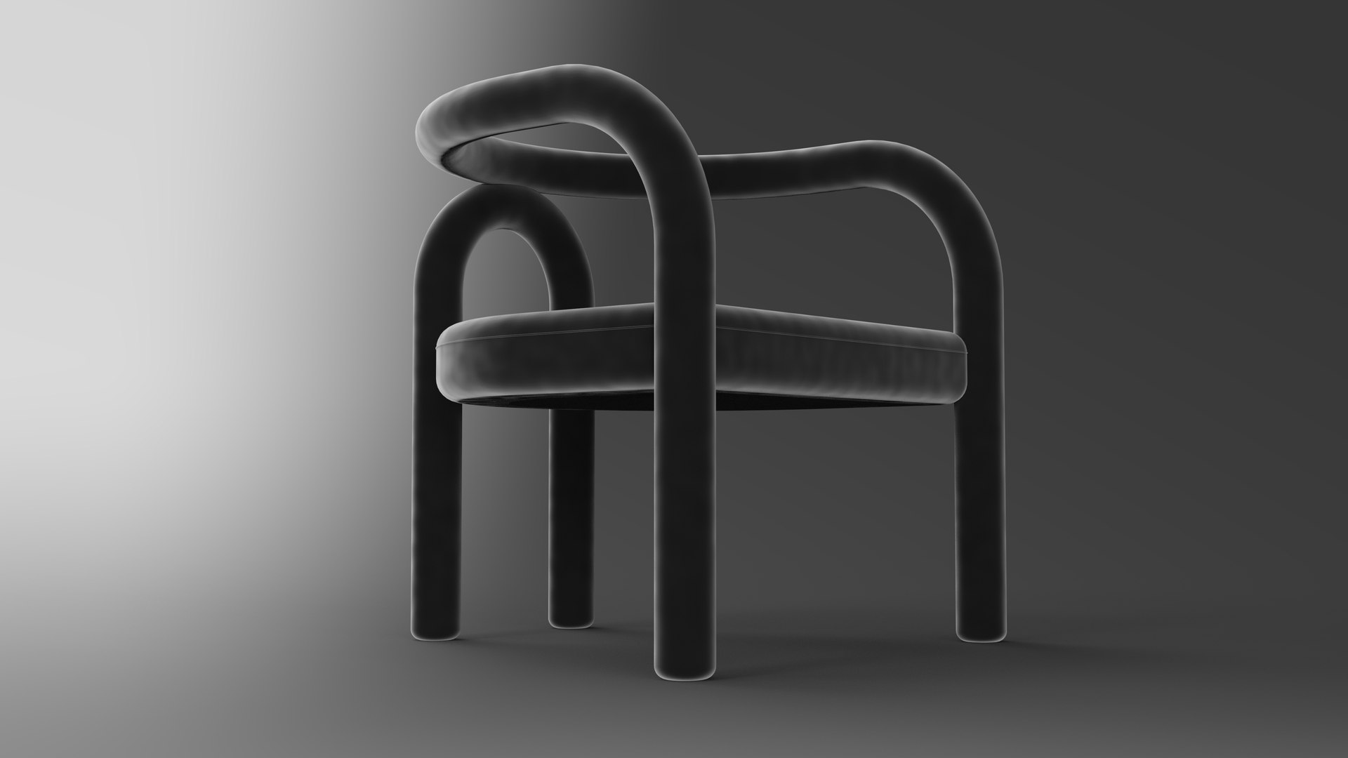 Modern Dining Chair - Curved Arm and Open Back model - TurboSquid 2136071