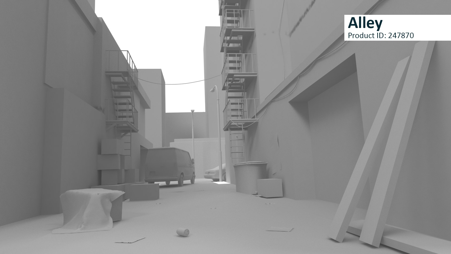 Alley Scene Street City 3d Model