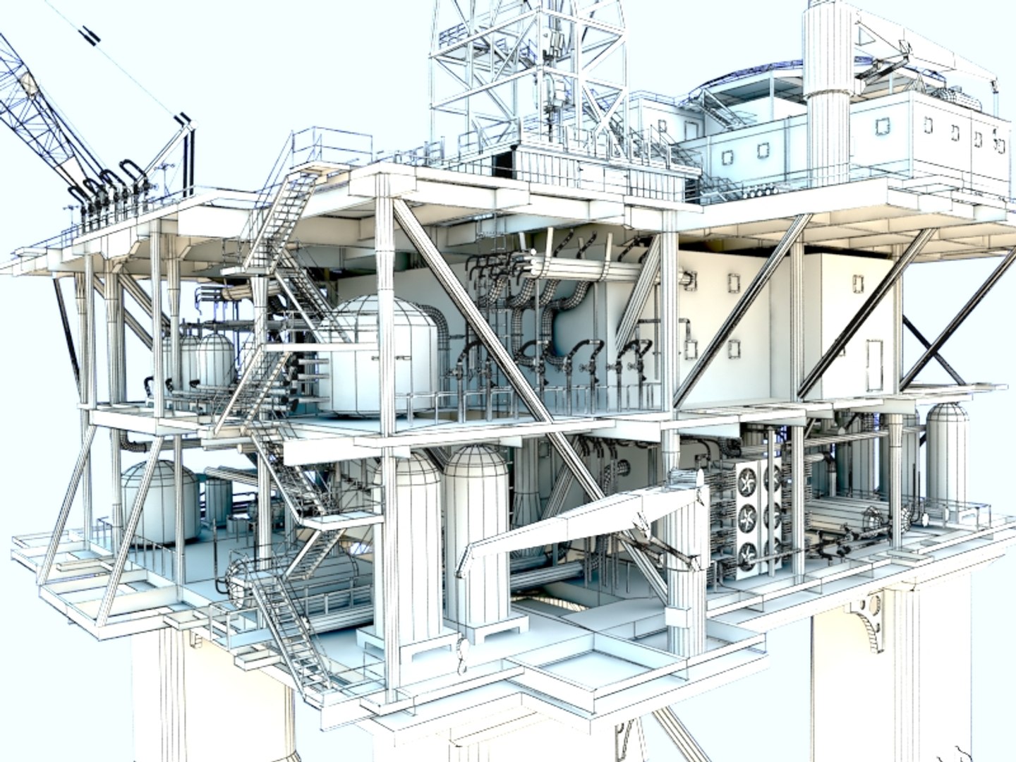 3d Model Of Platform Oil Rig