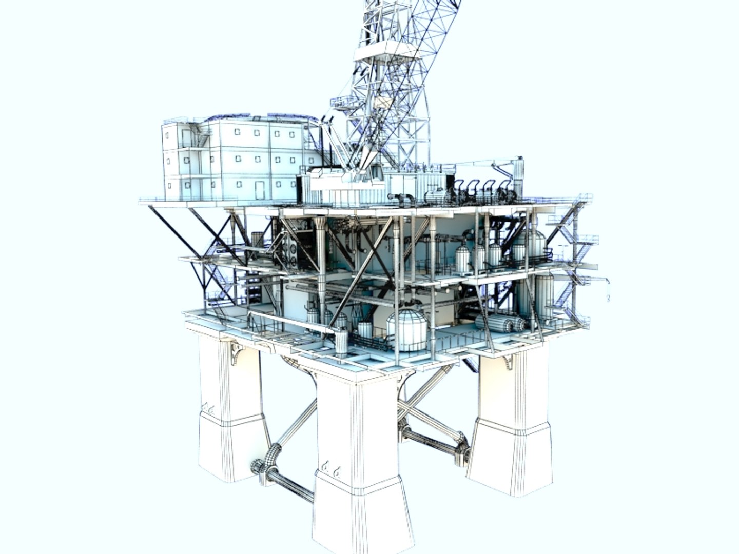 3d Model Of Platform Oil Rig