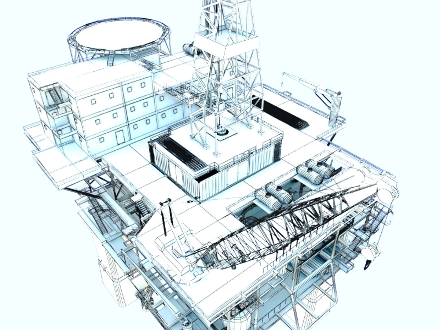 3d Model Of Platform Oil Rig
