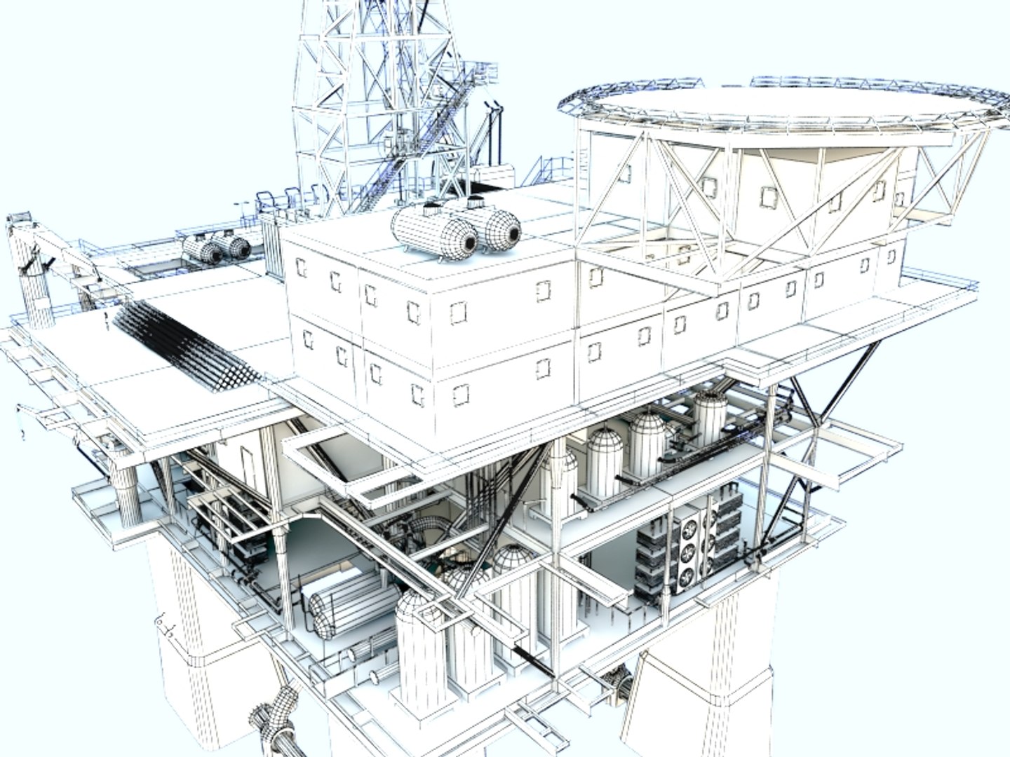 3d Model Of Platform Oil Rig