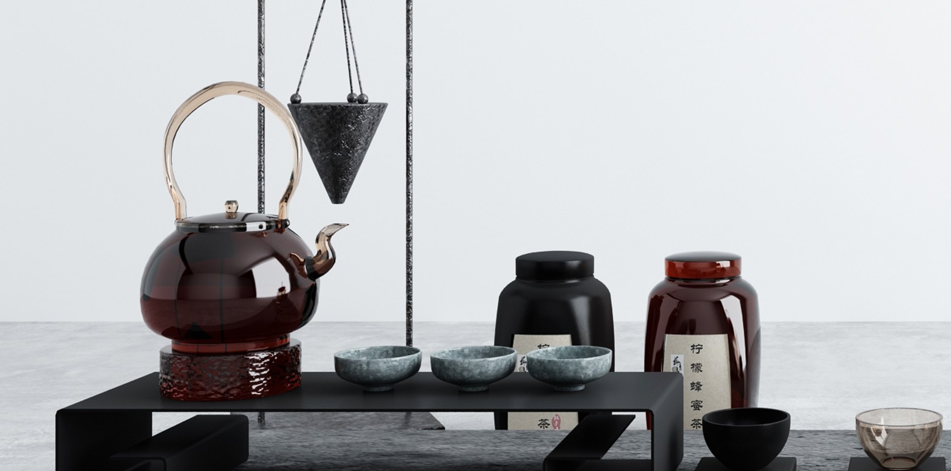 modelo 3d New Chinese style tea set model - TurboSquid 2066288