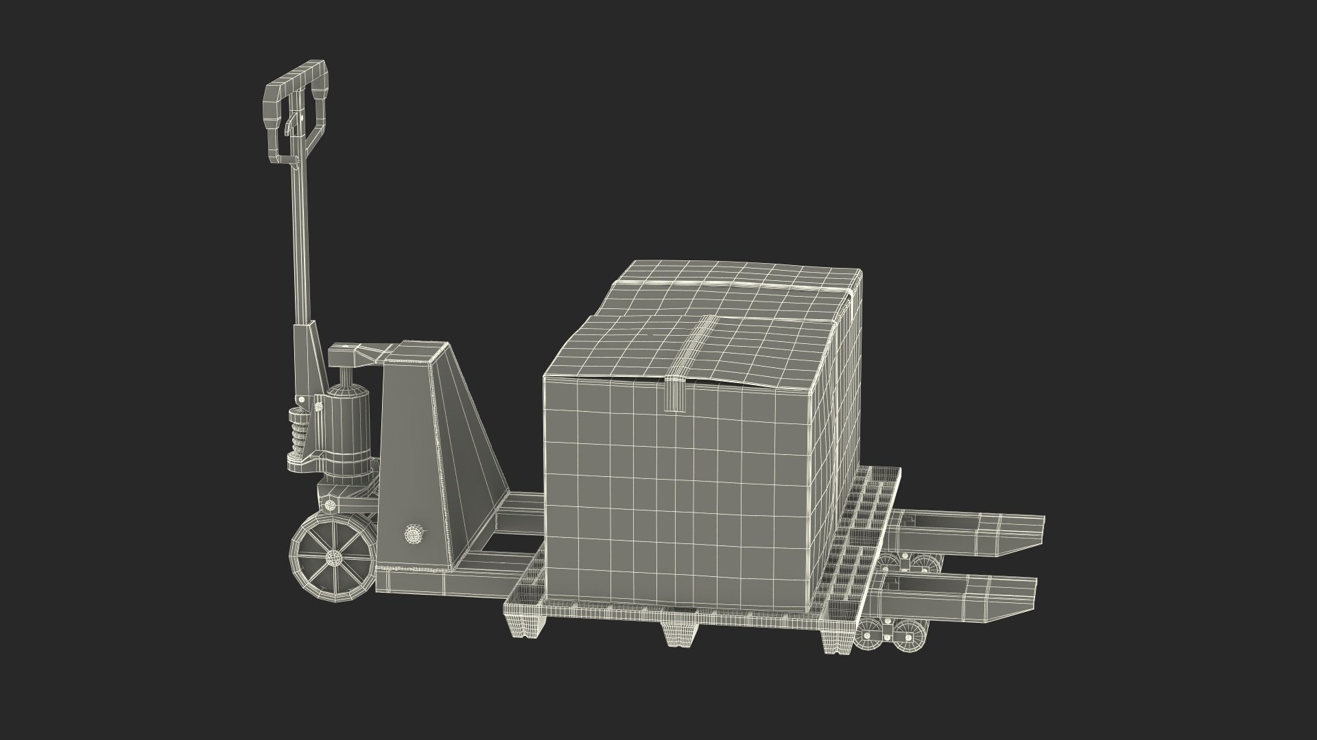 Hand Pallet Truck Lion With Boxes Rigged 3D Model - TurboSquid 2143737