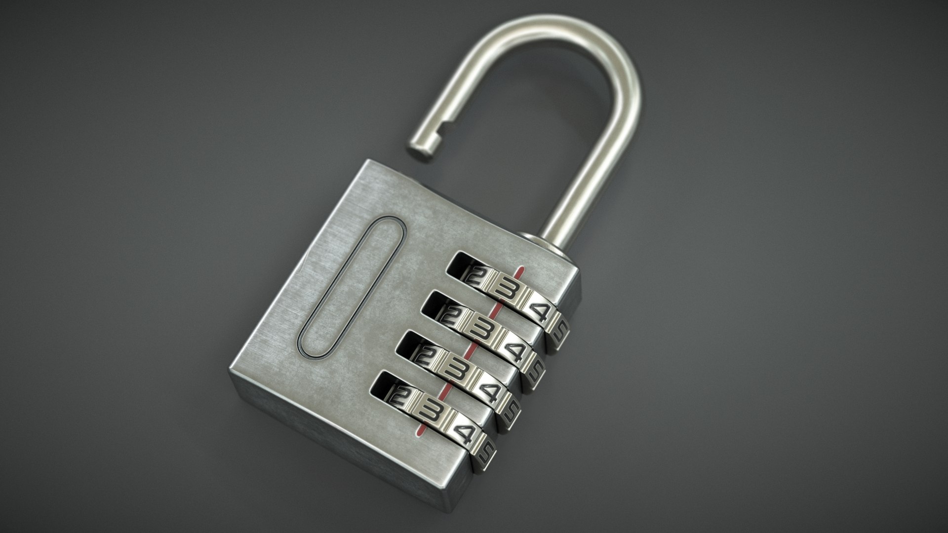 Combination Pad Lock Silver 3D model - TurboSquid 1974355