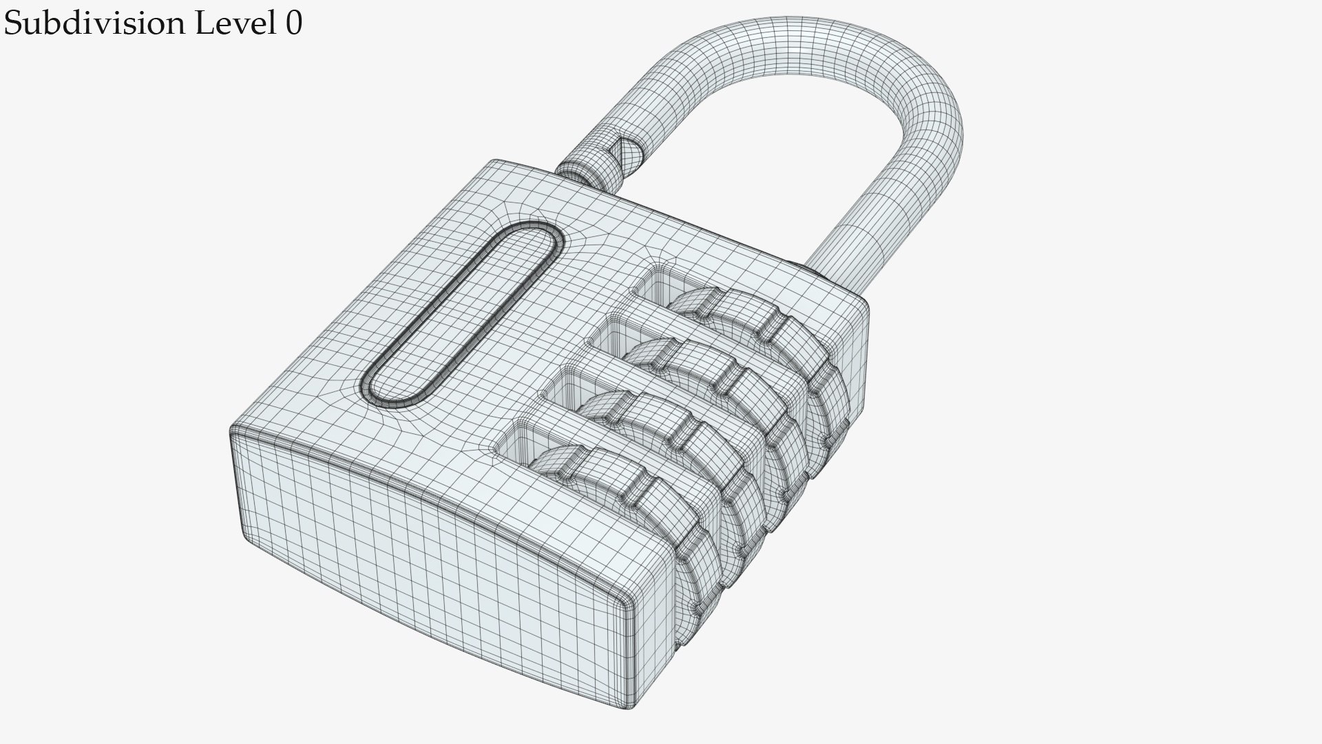 Combination Pad Lock Silver 3D model - TurboSquid 1974355