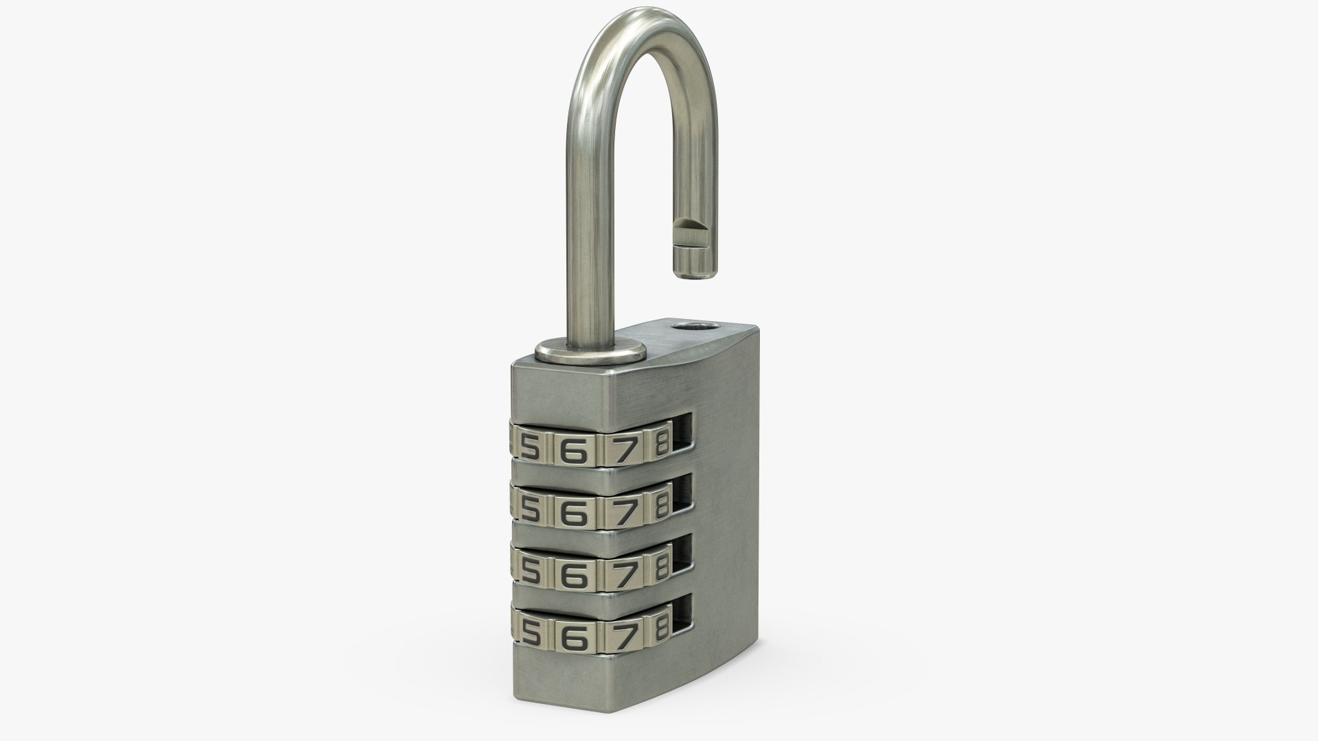Combination Pad Lock Silver 3D Model - TurboSquid 1974355