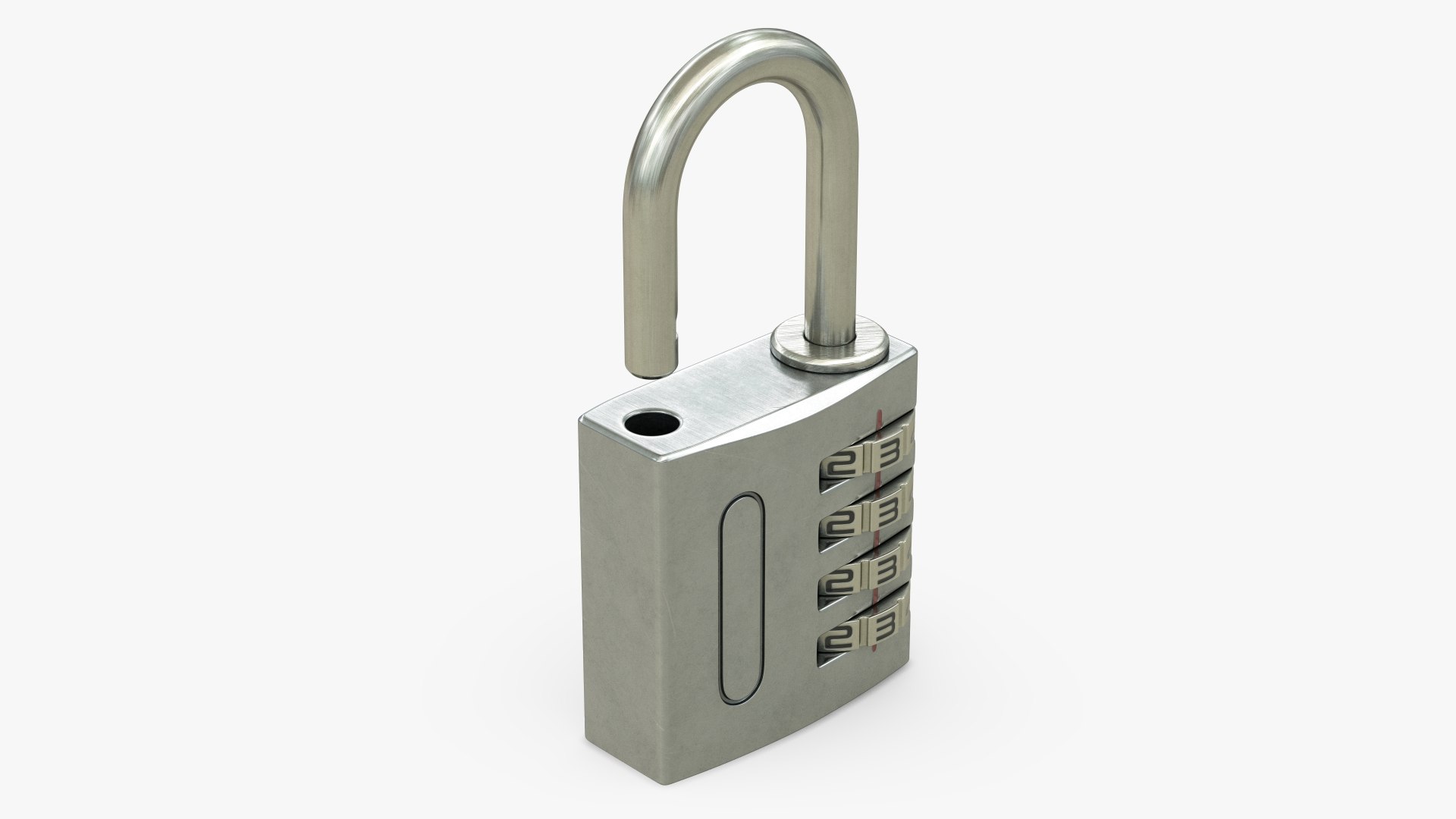 Combination Pad Lock Silver 3D Model - TurboSquid 1974355