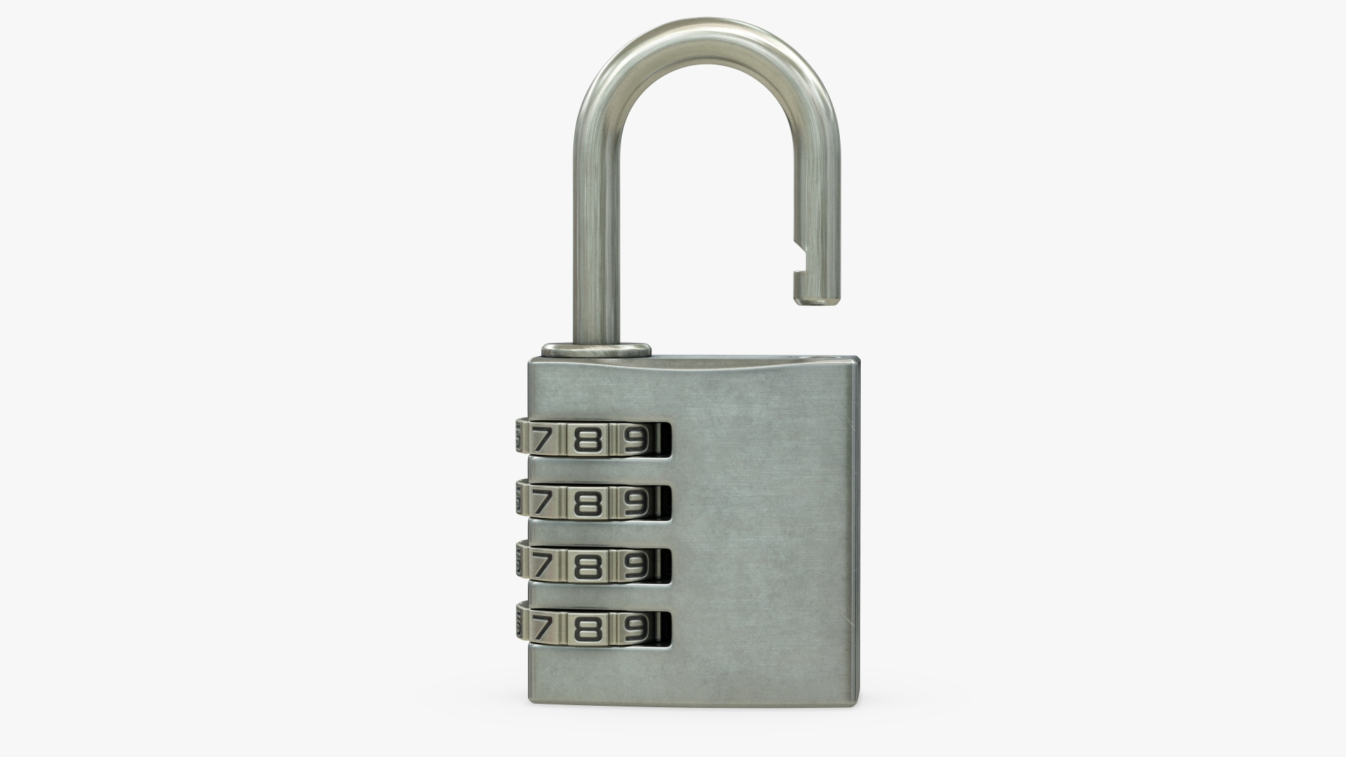 Combination Pad Lock Silver 3D Model - TurboSquid 1974355