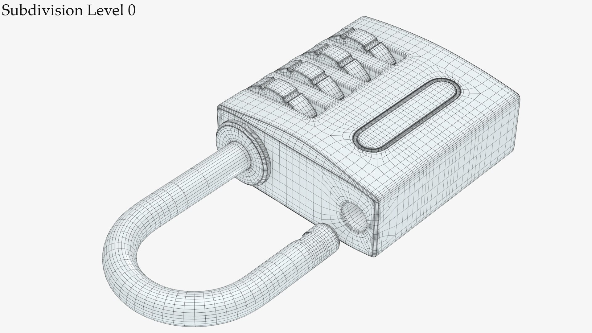 Combination Pad Lock Silver 3D model - TurboSquid 1974355