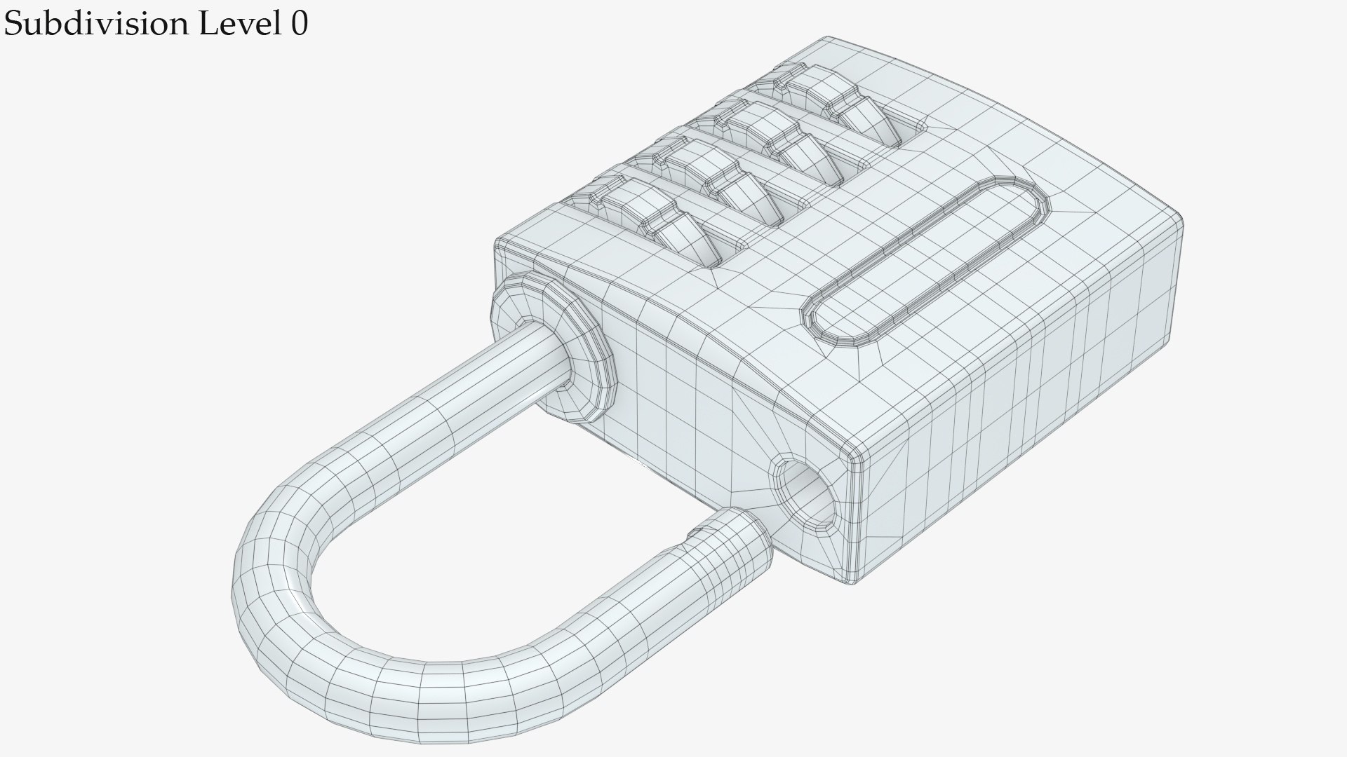 Combination Pad Lock Silver 3D model - TurboSquid 1974355