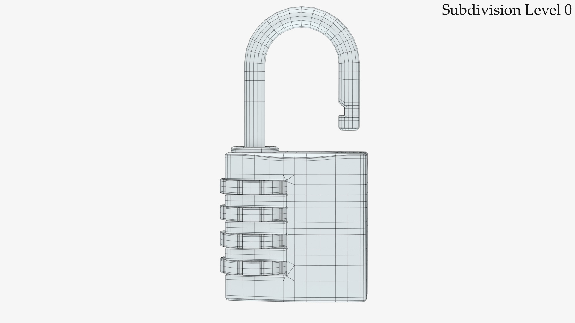 Combination Pad Lock Silver 3D Model - TurboSquid 1974355