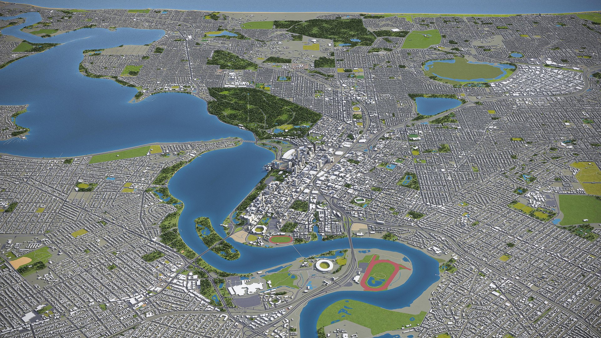 3D City Perth Surrounding - - TurboSquid 1407663