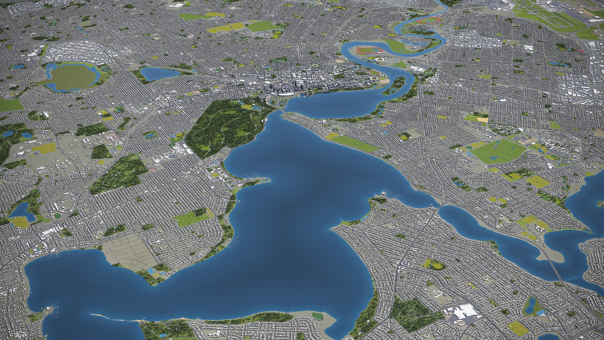 3D City Perth Surrounding - - TurboSquid 1407663