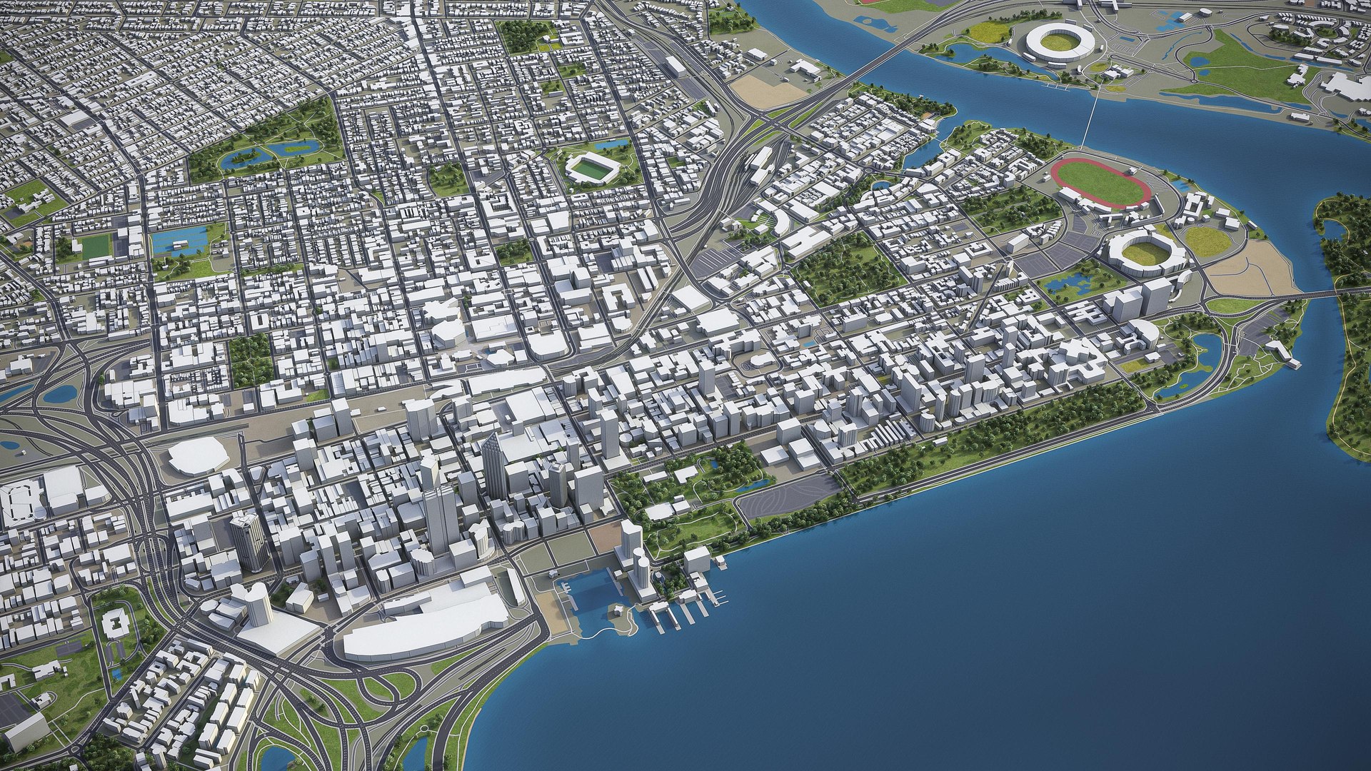 3D City Perth Surrounding - - TurboSquid 1407663