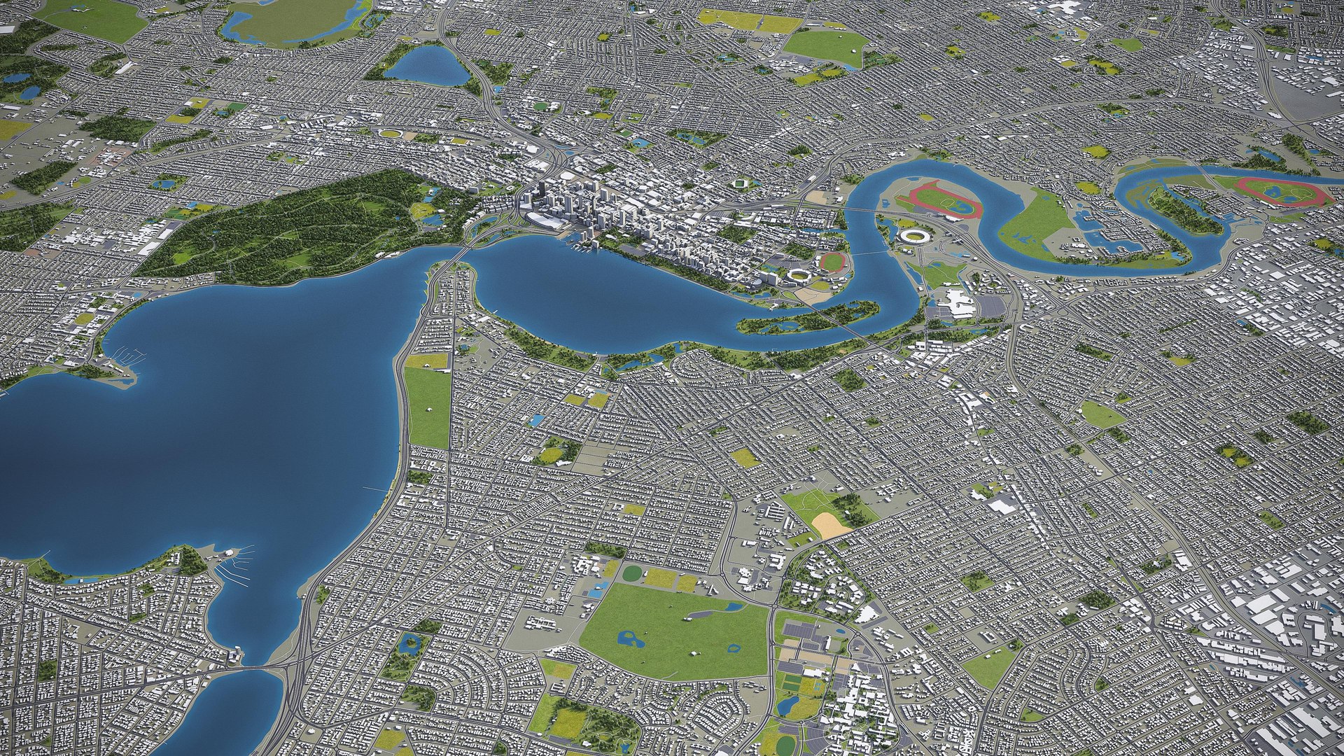 3D City Perth Surrounding - - TurboSquid 1407663