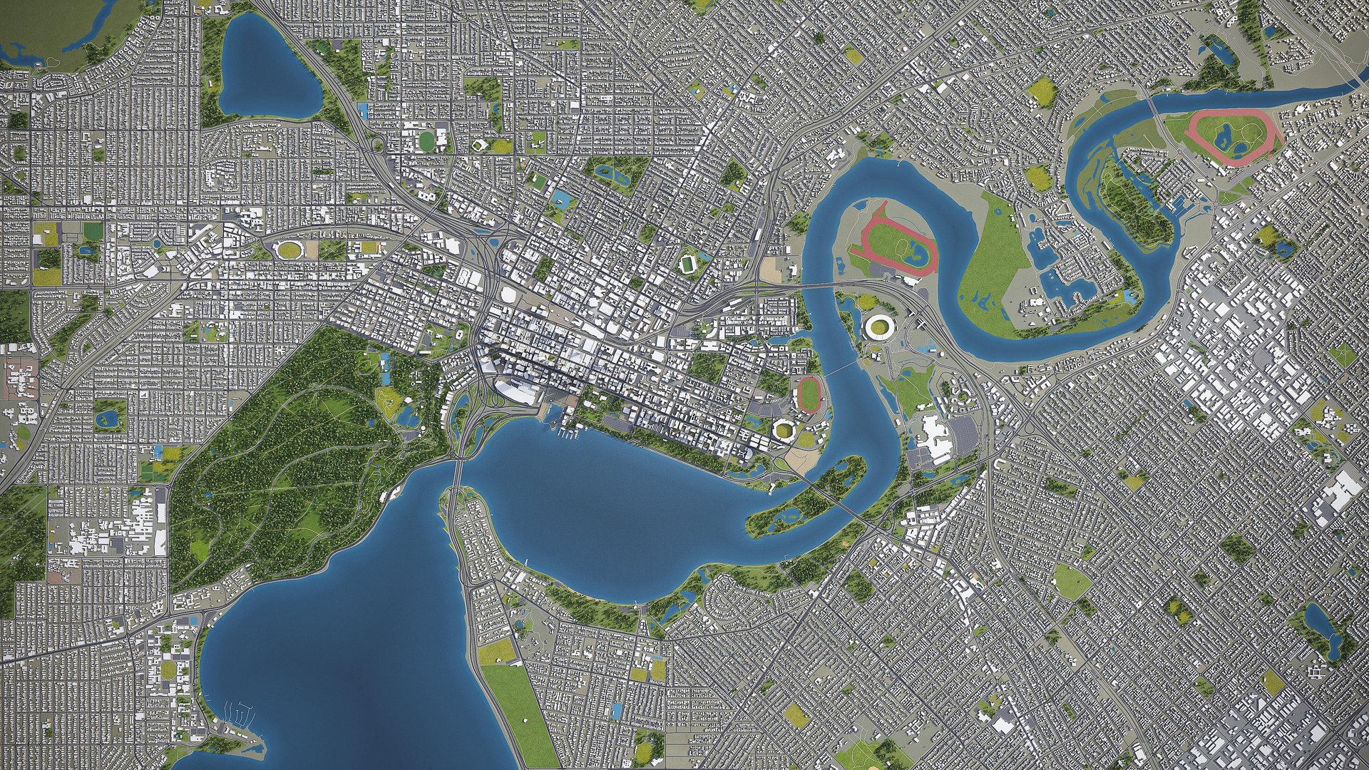 3D City Perth Surrounding - - TurboSquid 1407663