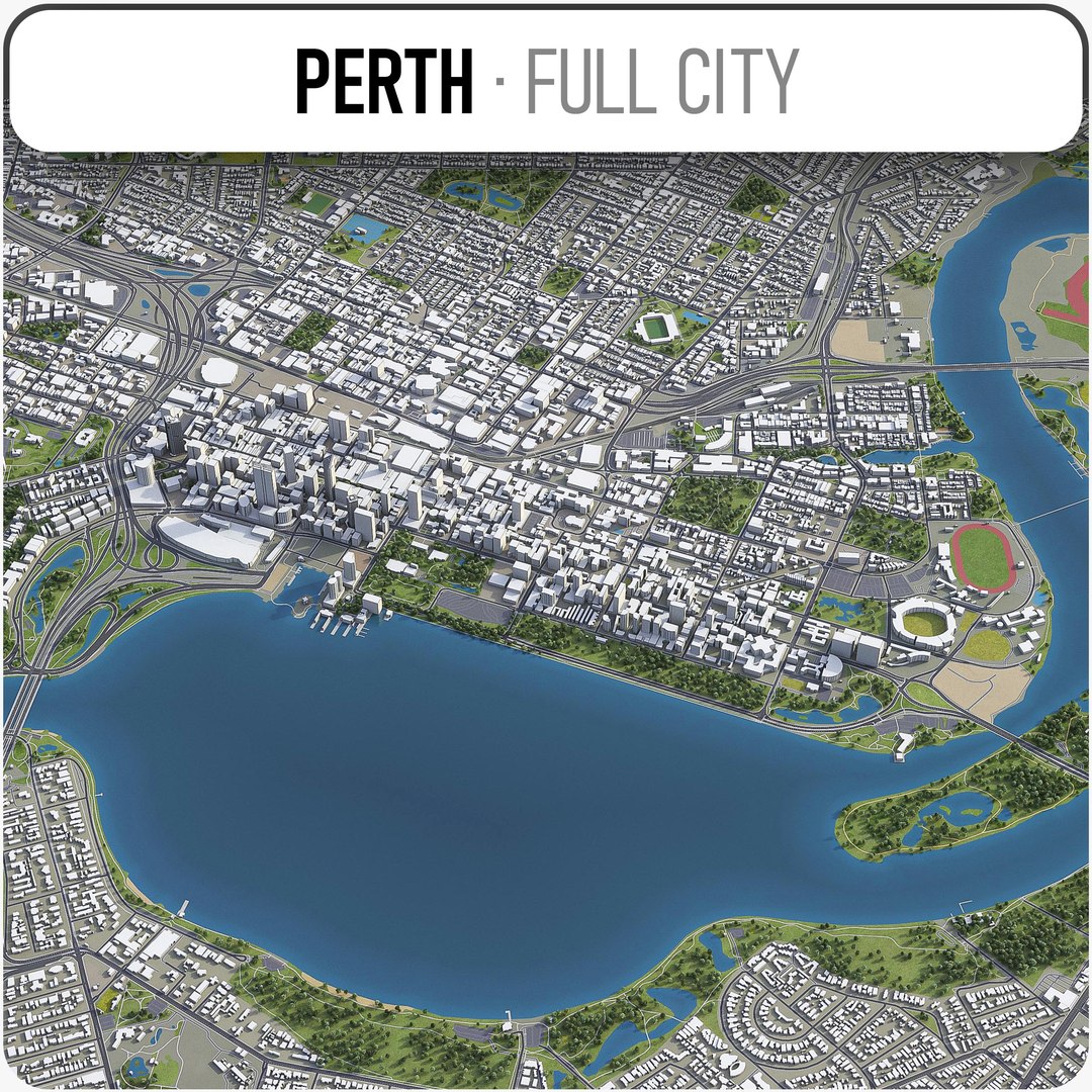 3D City Perth Surrounding - - TurboSquid 1407663