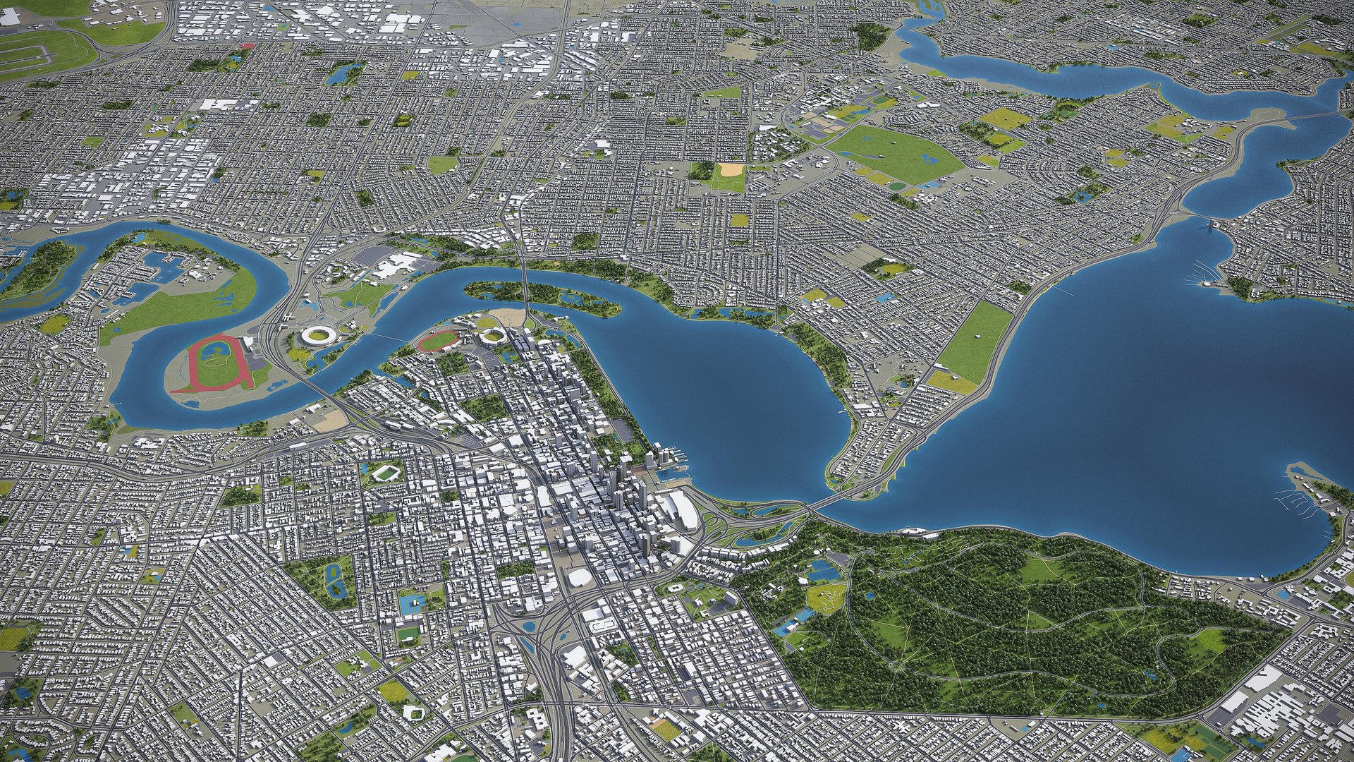 3D City Perth Surrounding - - TurboSquid 1407663