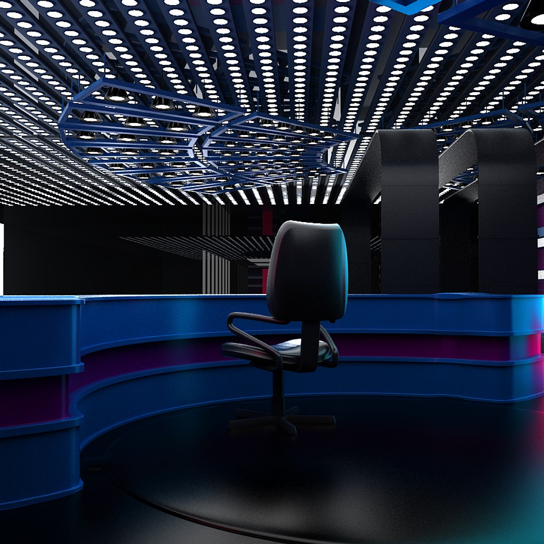 Tv News Room - 3d Model