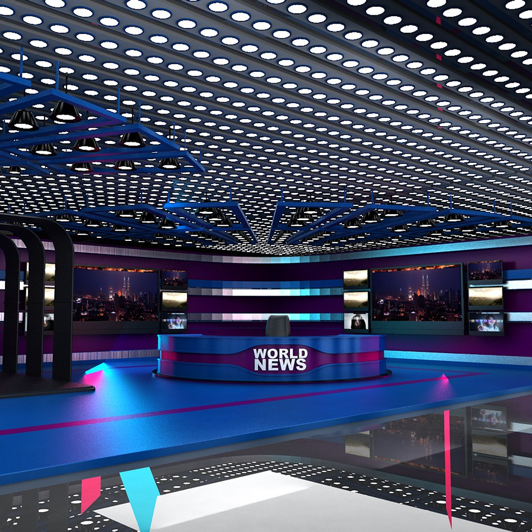 Tv News Room - 3d Model