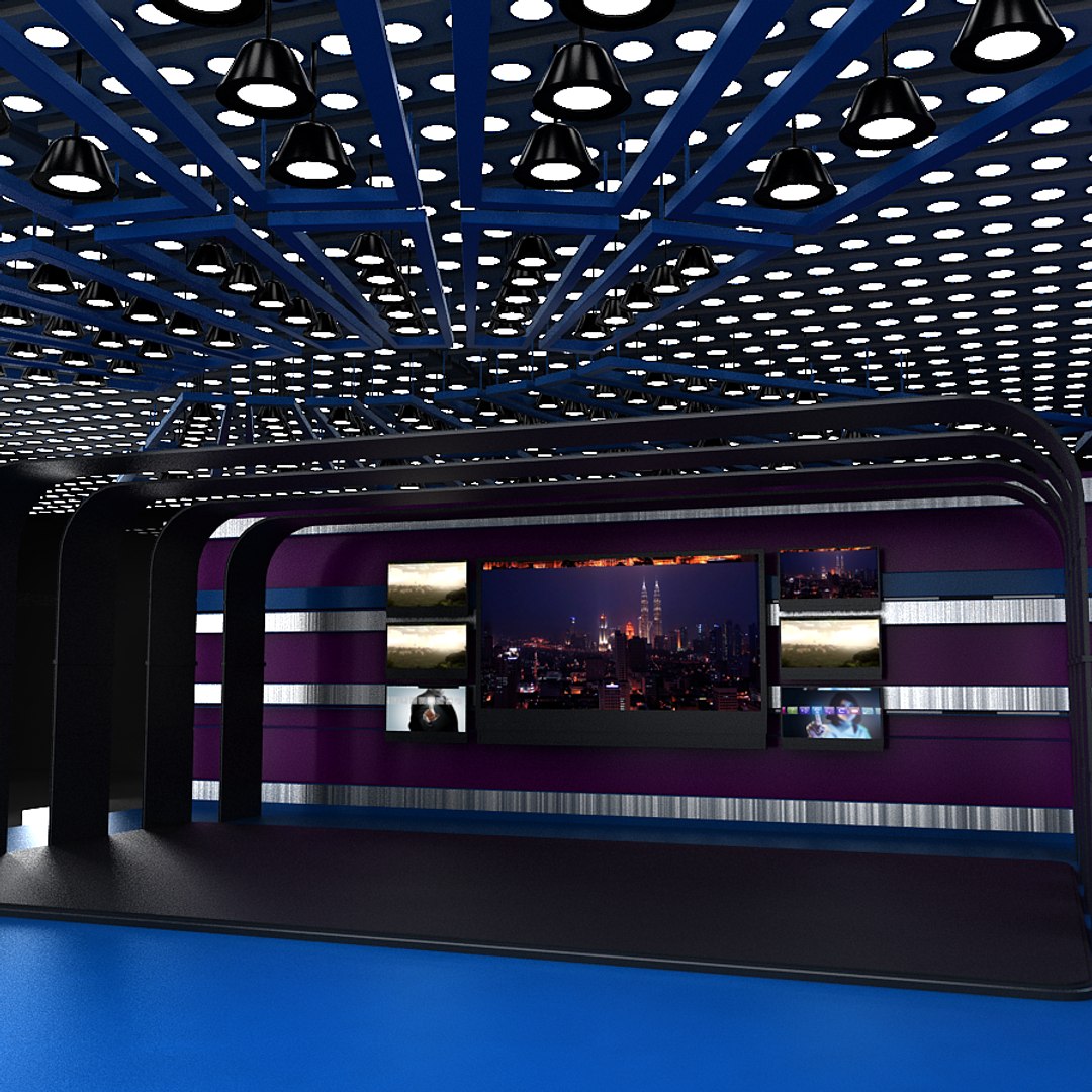 Tv News Room - 3d Model