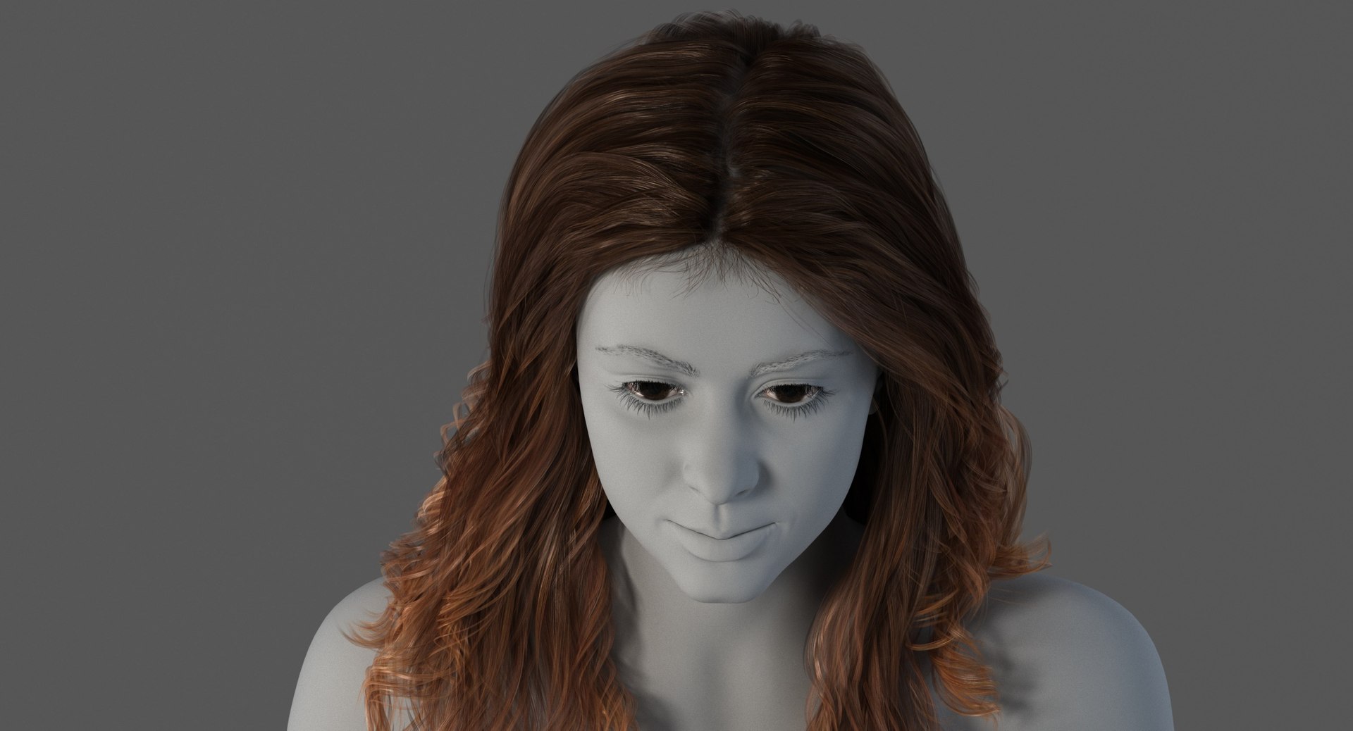 3D Female Realistic Long Curly Hairstyle - TurboSquid 2018559