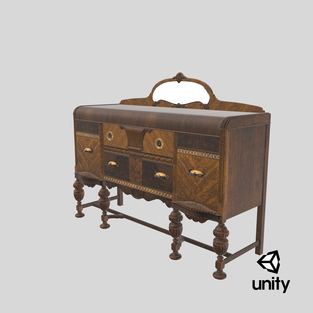 3D Art Deco Sideboard model - TurboSquid 2003378