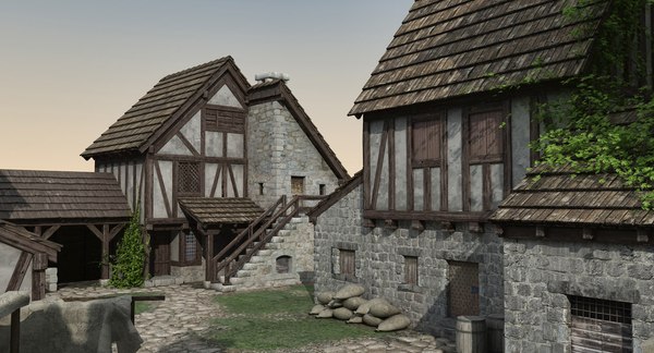 3d model medieval town