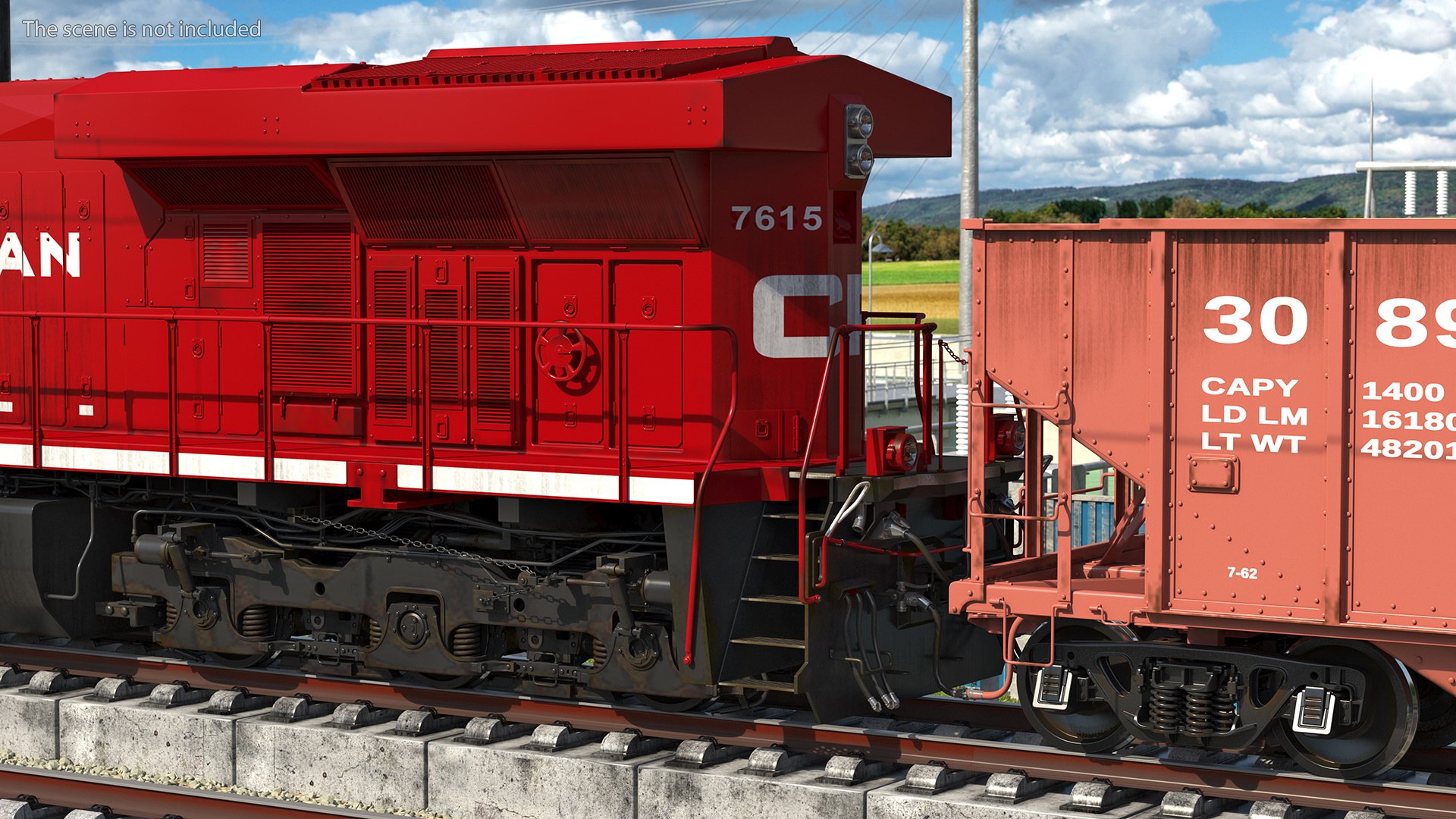 Locomotive Canadian Pacific with Hopper Car Generic model - TurboSquid ...