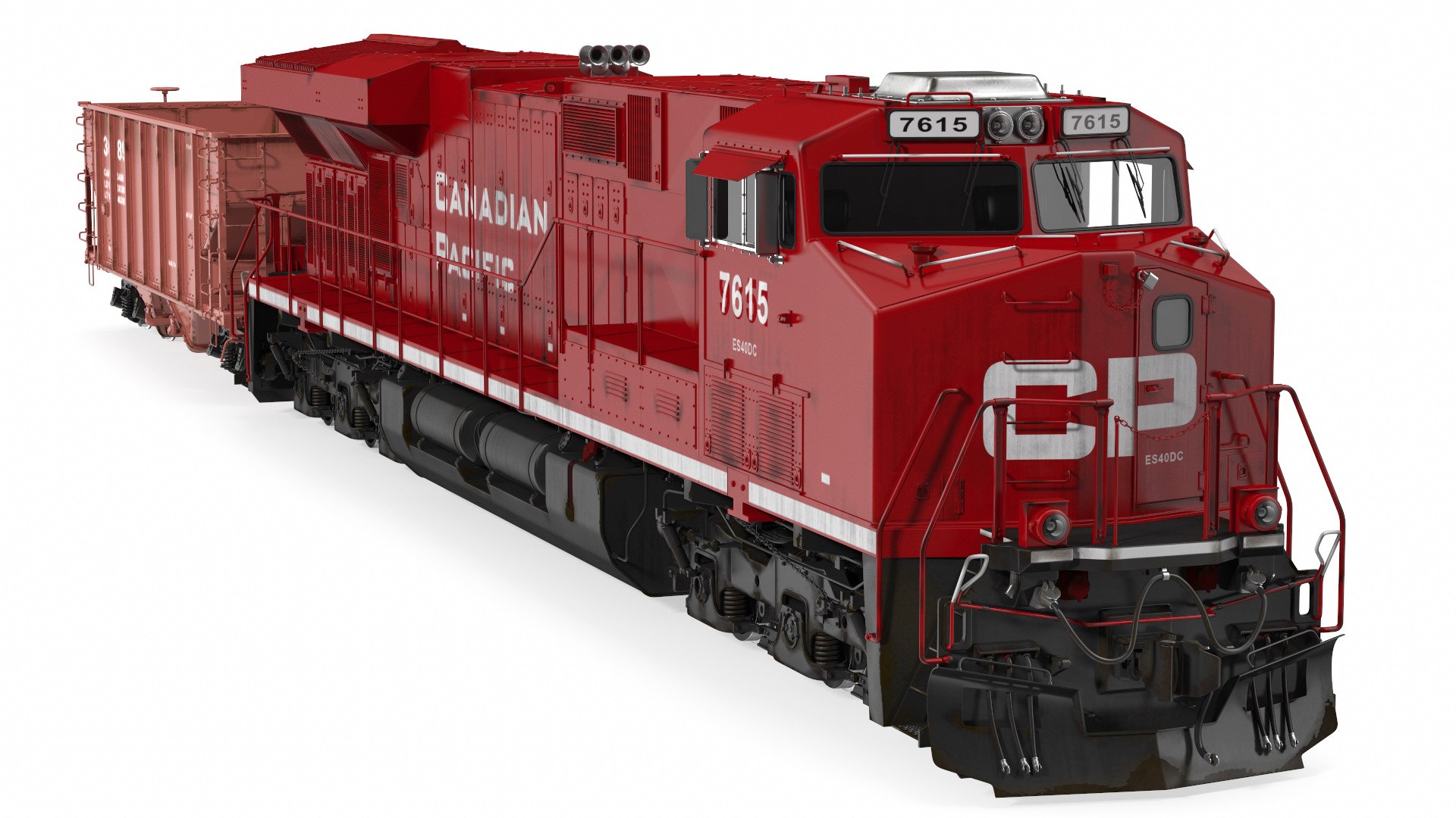 Locomotive Canadian Pacific with Hopper Car Generic model - TurboSquid ...
