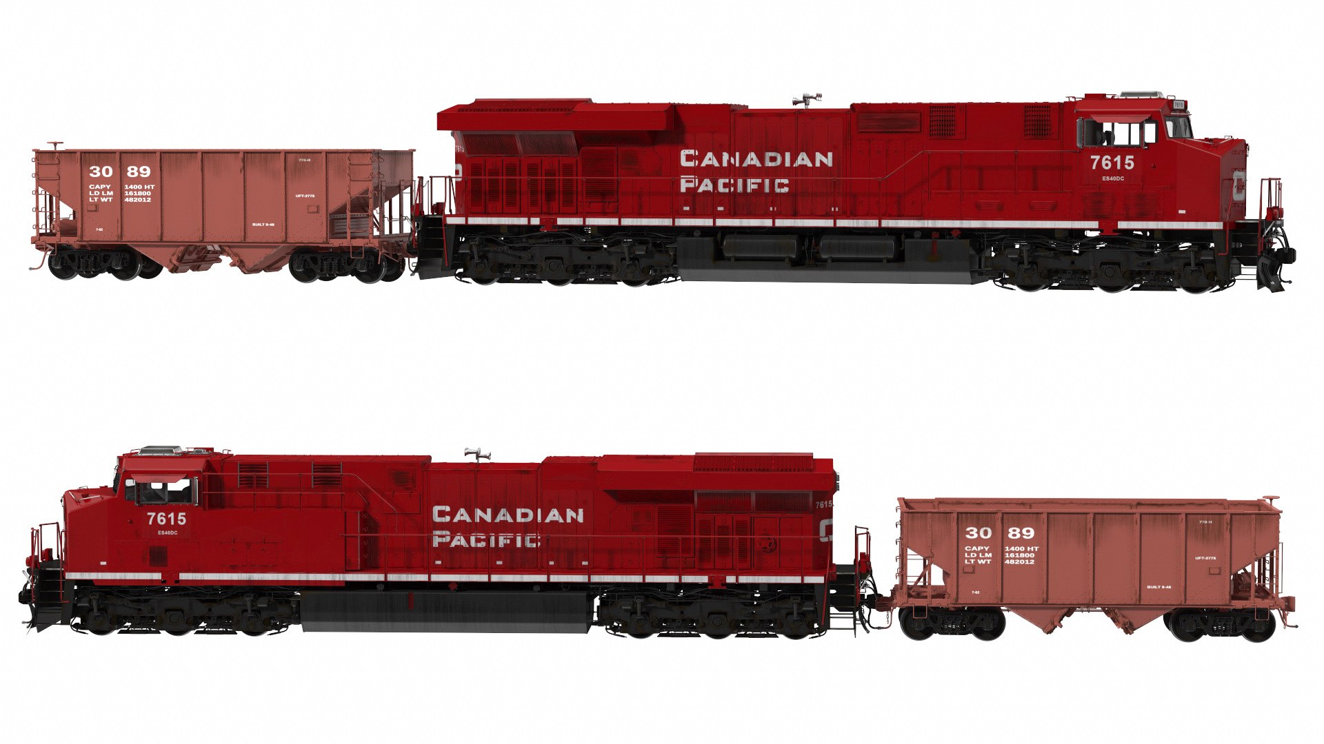 Locomotive Canadian Pacific with Hopper Car Generic model - TurboSquid ...