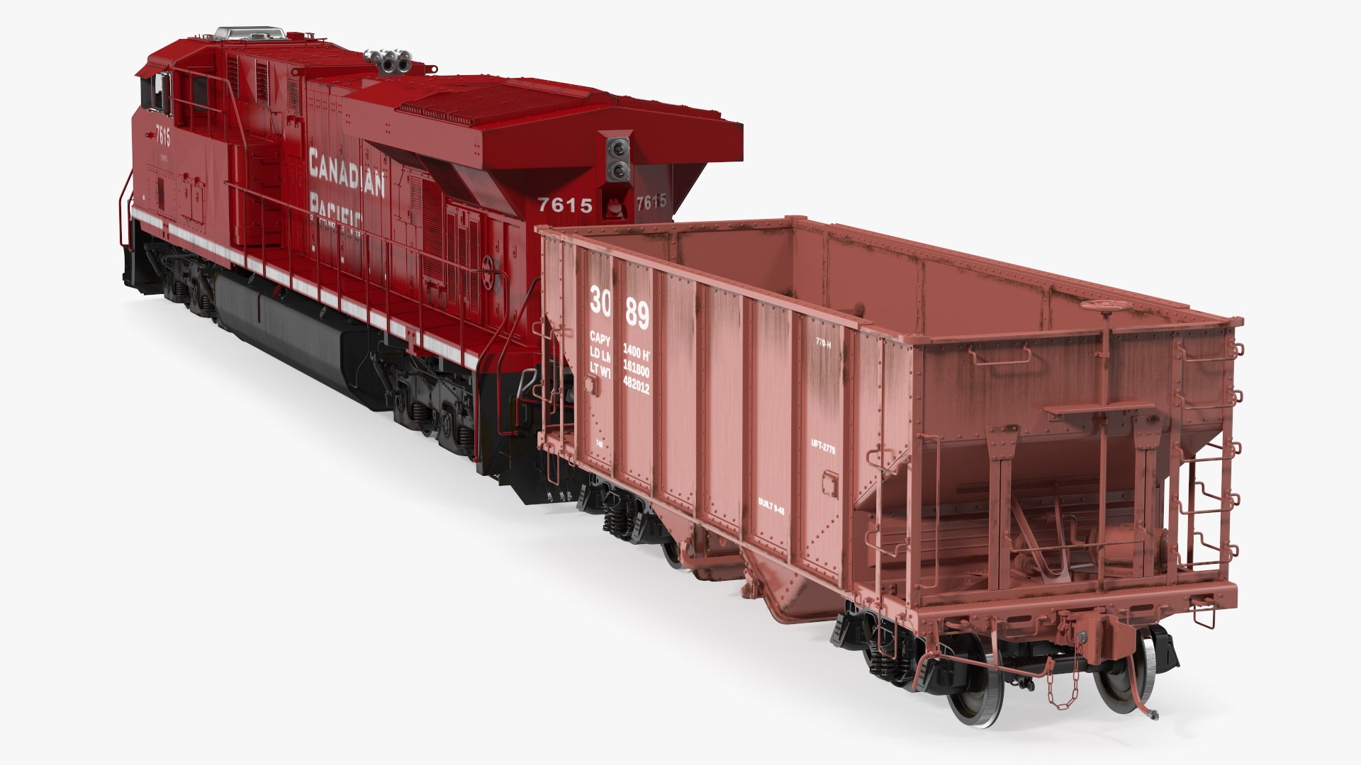 Locomotive Canadian Pacific with Hopper Car Generic model - TurboSquid ...