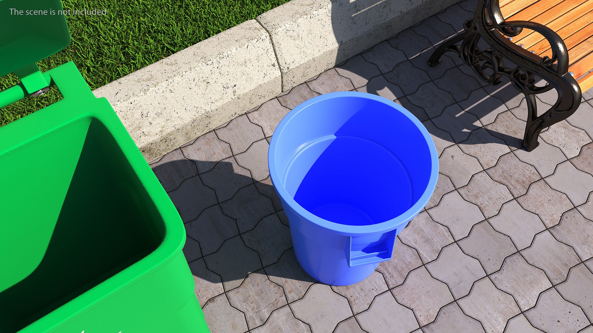 3D Rubbermaid Brute Blue Round Trash Can Model - TurboSquid 2148969