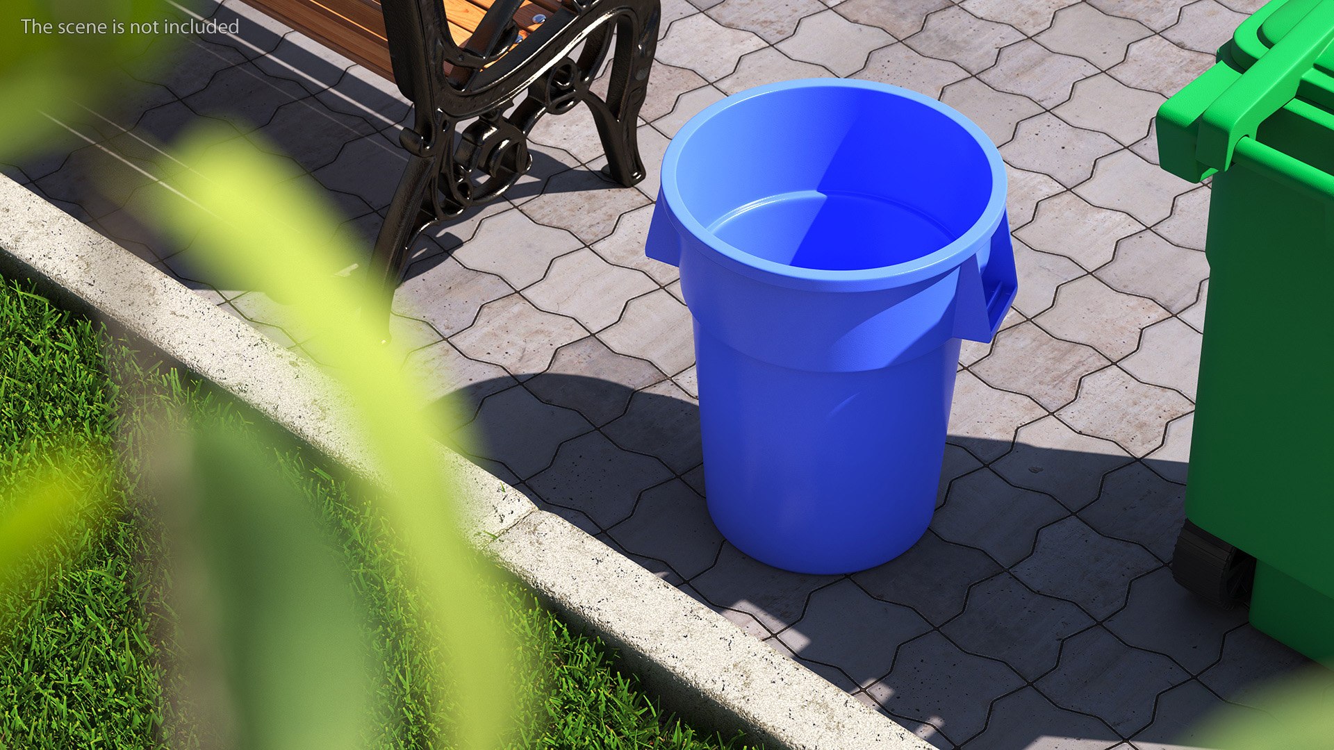 3D Rubbermaid Brute Blue Round Trash Can Model - TurboSquid 2148969