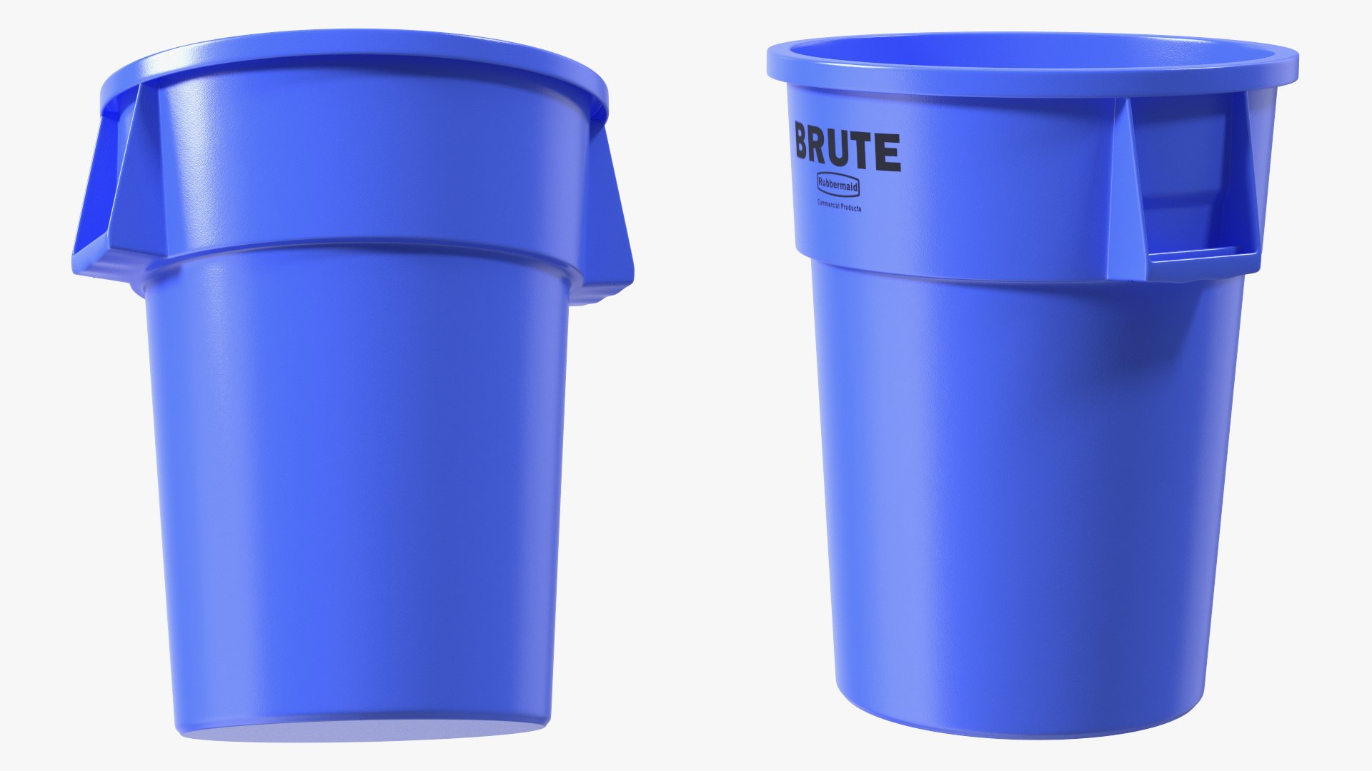 3D Rubbermaid Brute Blue Round Trash Can Model - TurboSquid 2148969